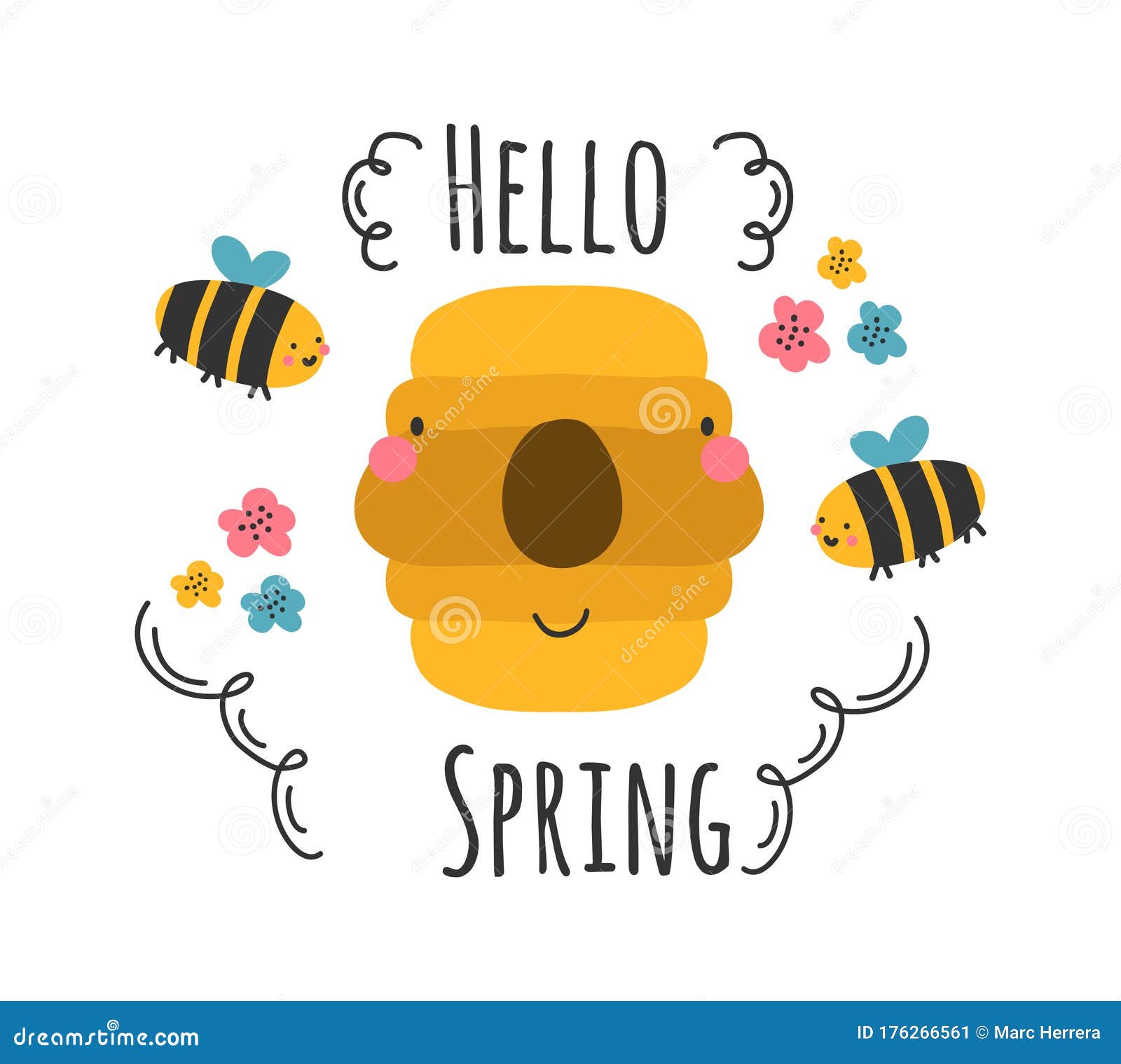 Beautiful and Cute Spring Emblem Stock Vector - Illustration of flower ...