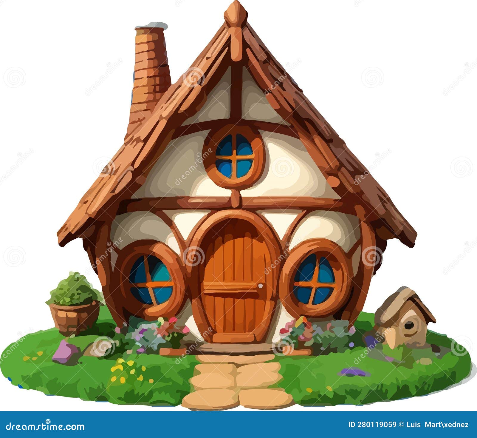 Beautiful and Cuteness Dwarf and Hobbit House Stock Vector ...