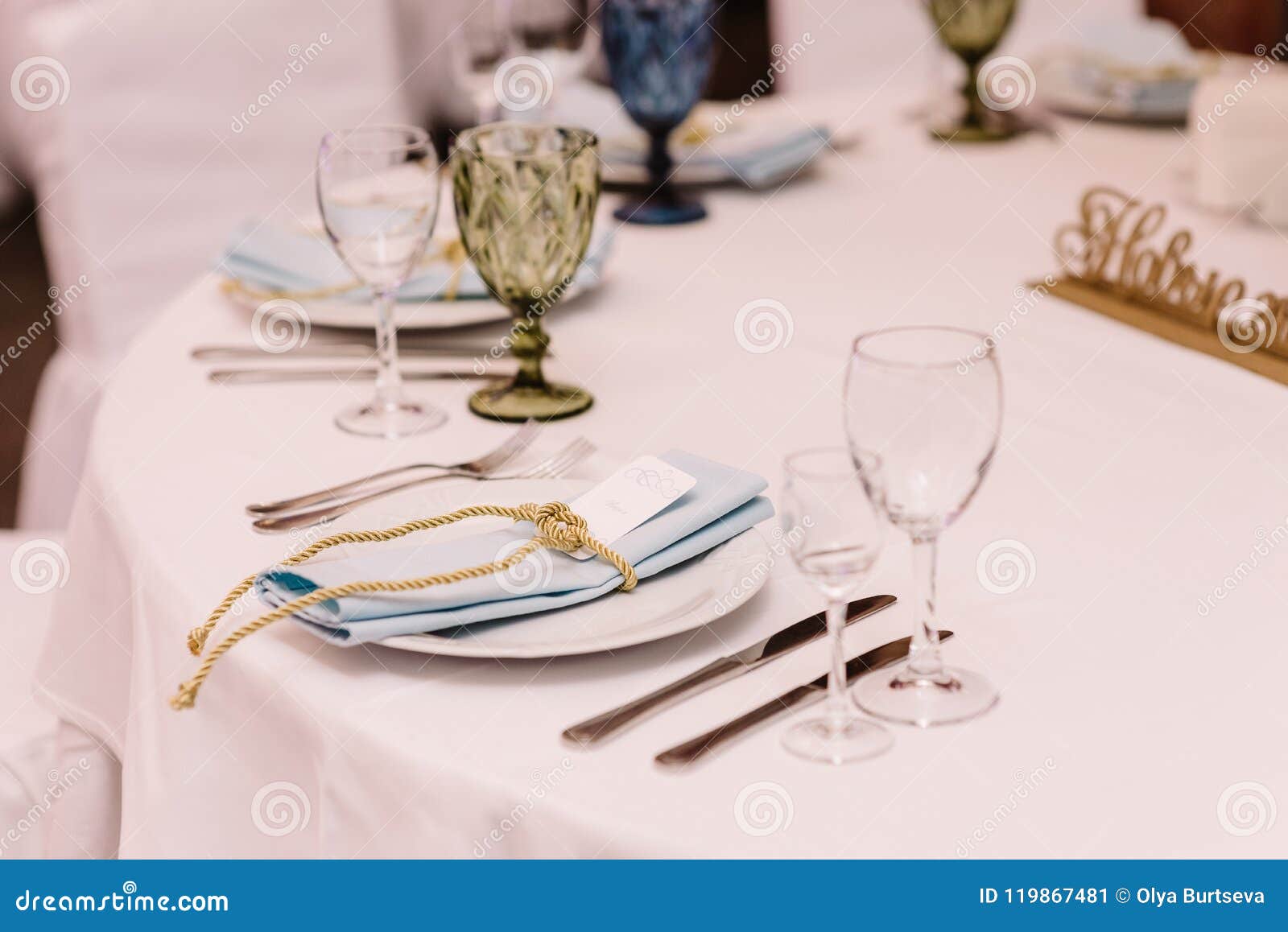 Beautiful Cutlery on the Wedding Table Stock Image - Image of ...