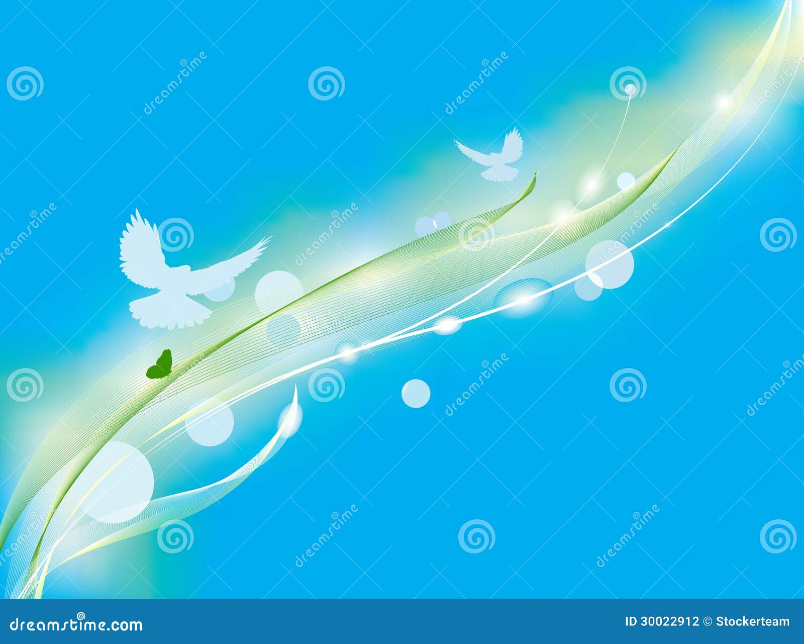 Beautiful Blue Spring Background Abstract Stock Illustration ...