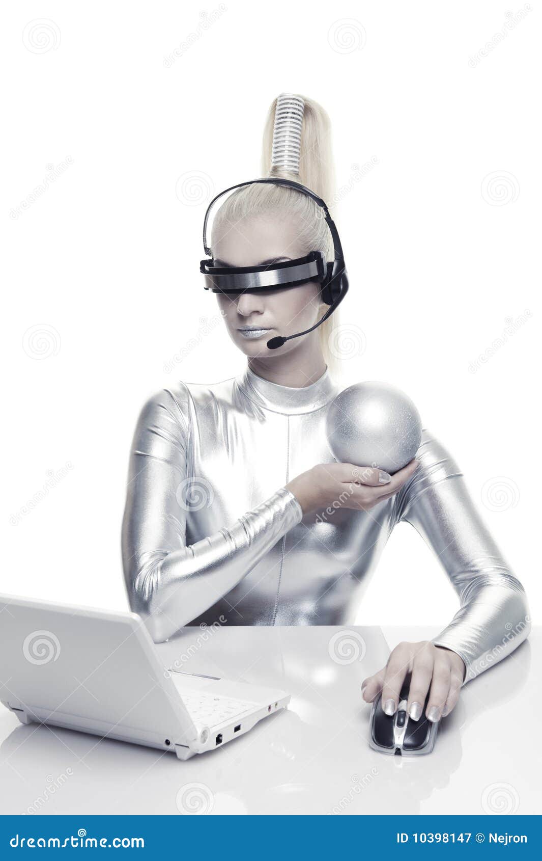 Beautiful cyber woman stock image. Image of computer - 10398147