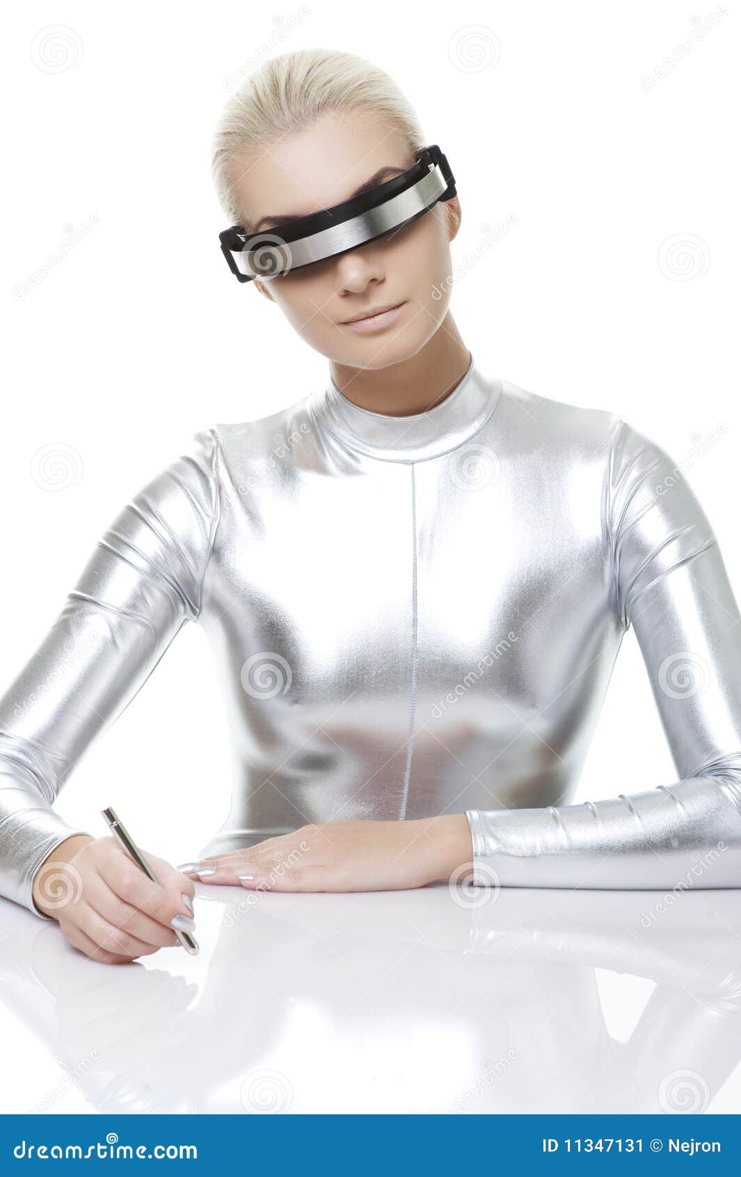 Beautiful cyber woman stock image. Image of future, abstract - 11347131