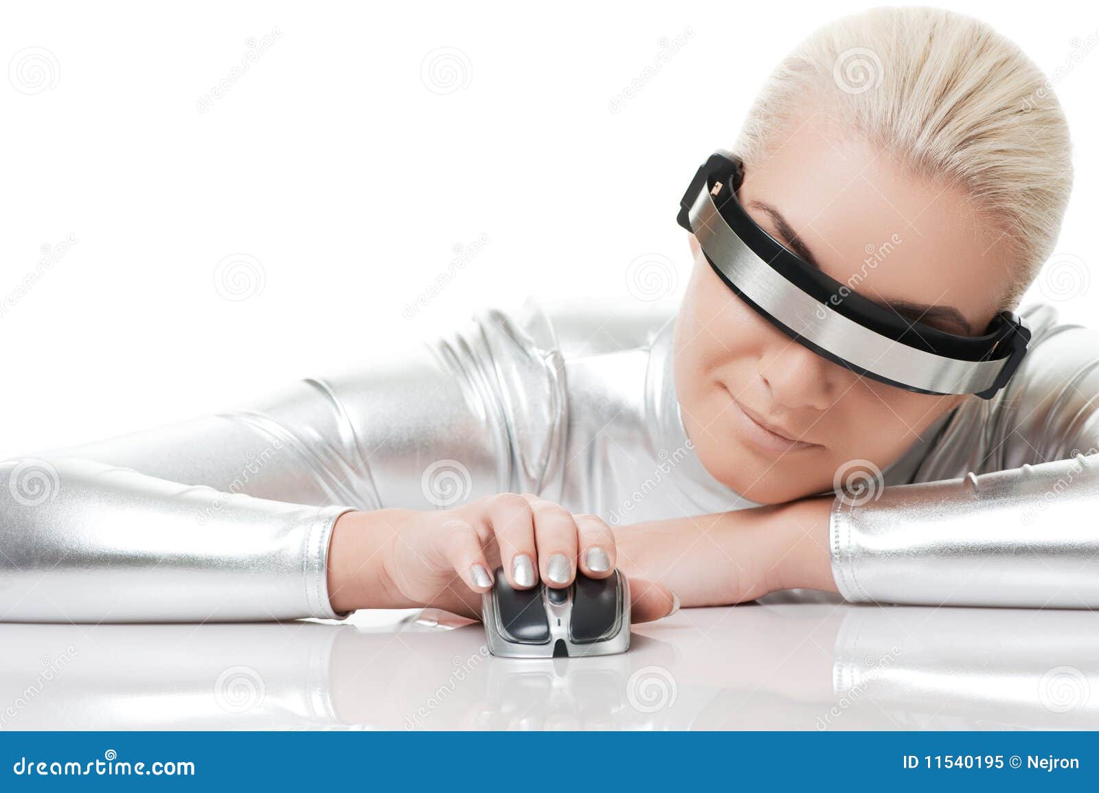 Beautiful cyber woman stock image. Image of control, female - 11540195