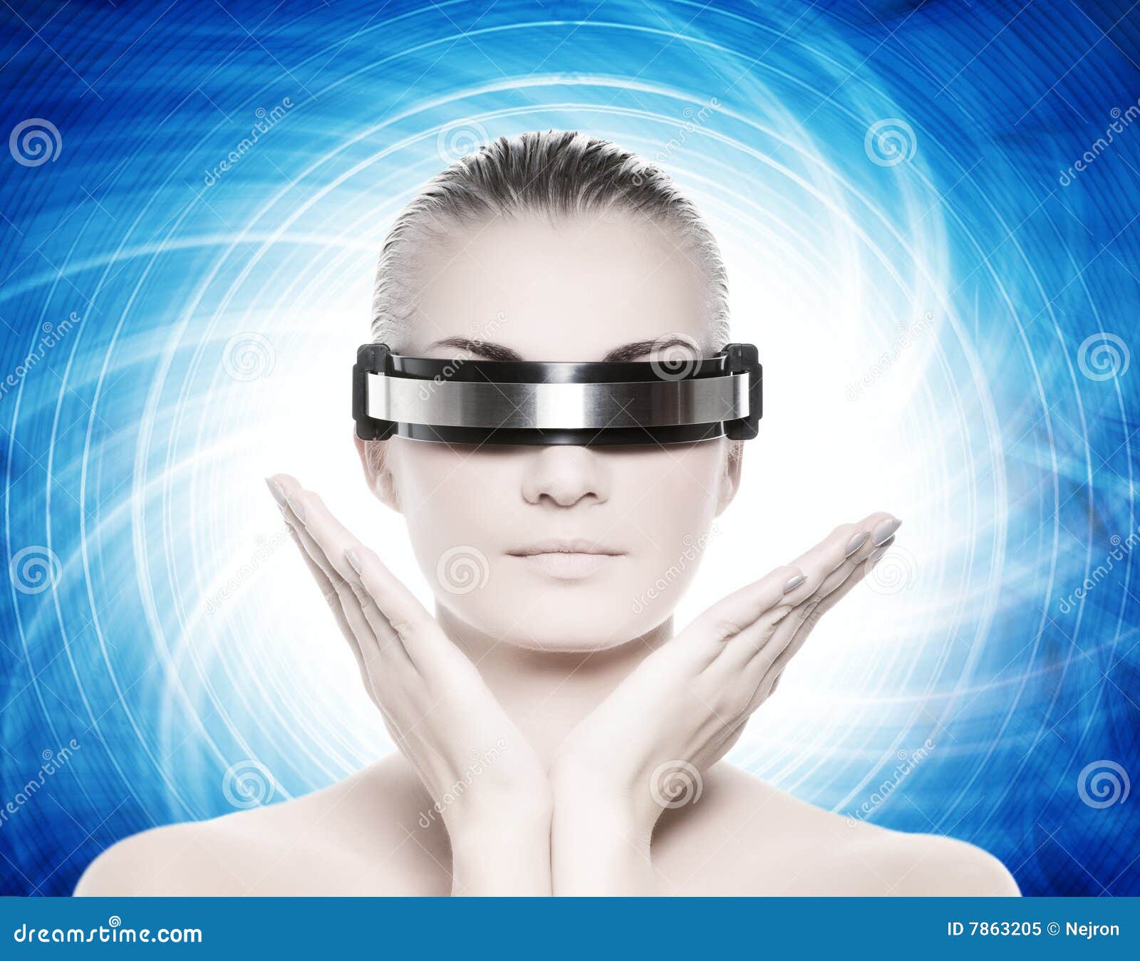 Beautiful cyber woman stock image. Image of copyspace - 7863205