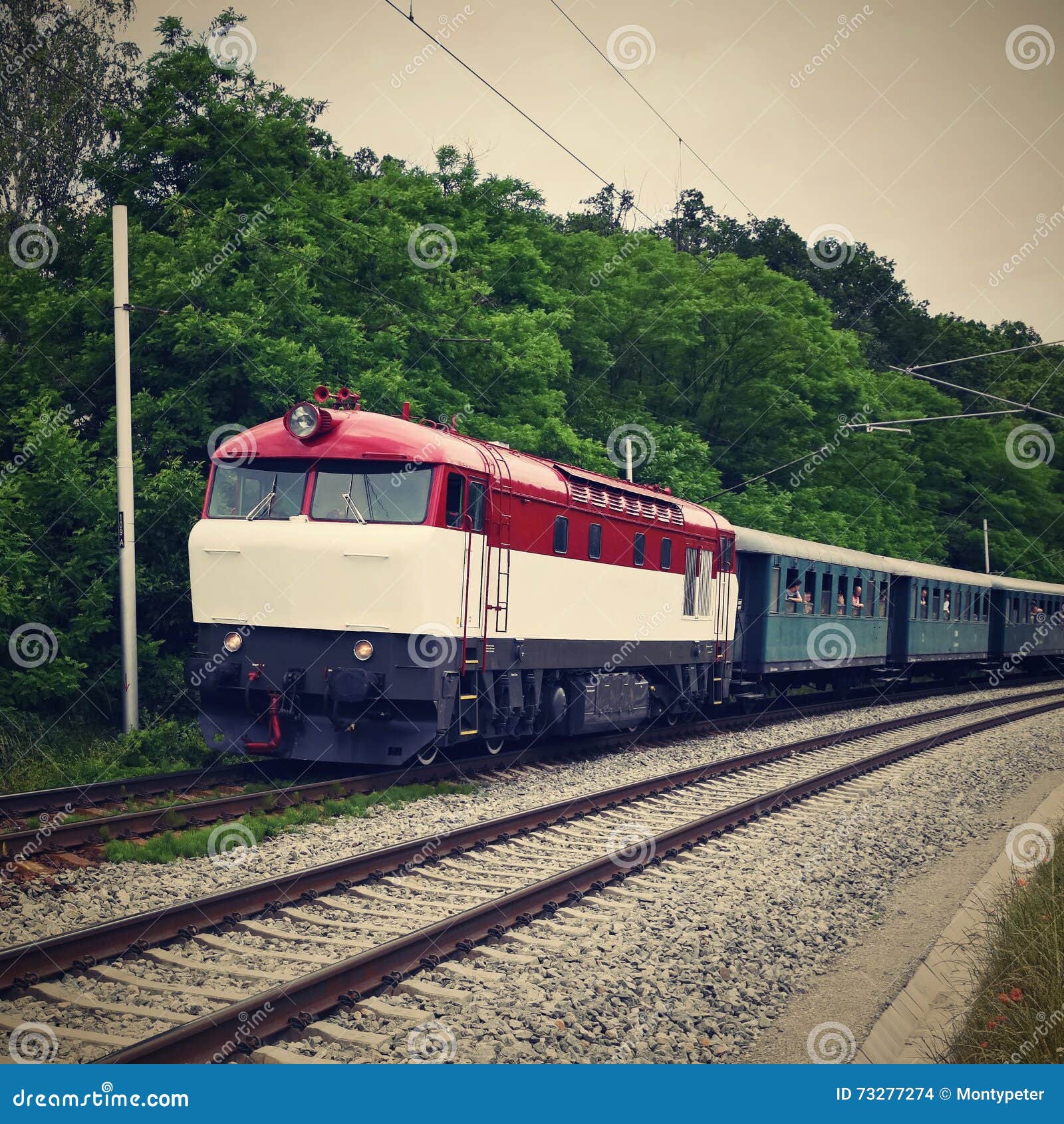 Beautiful Czech Passenger Train with Carriages. Stock Photo - Image of ...