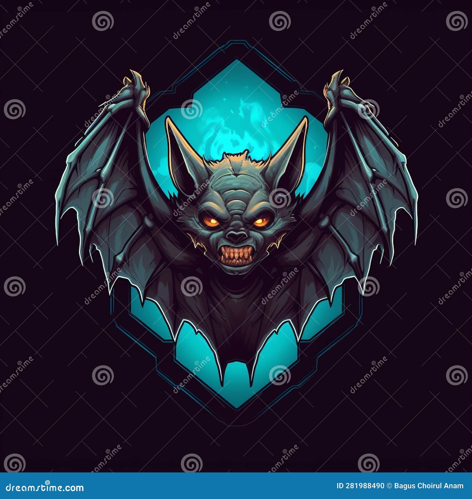 Captivating 2D Bat Logo Illustration Stock Illustration - Illustration ...