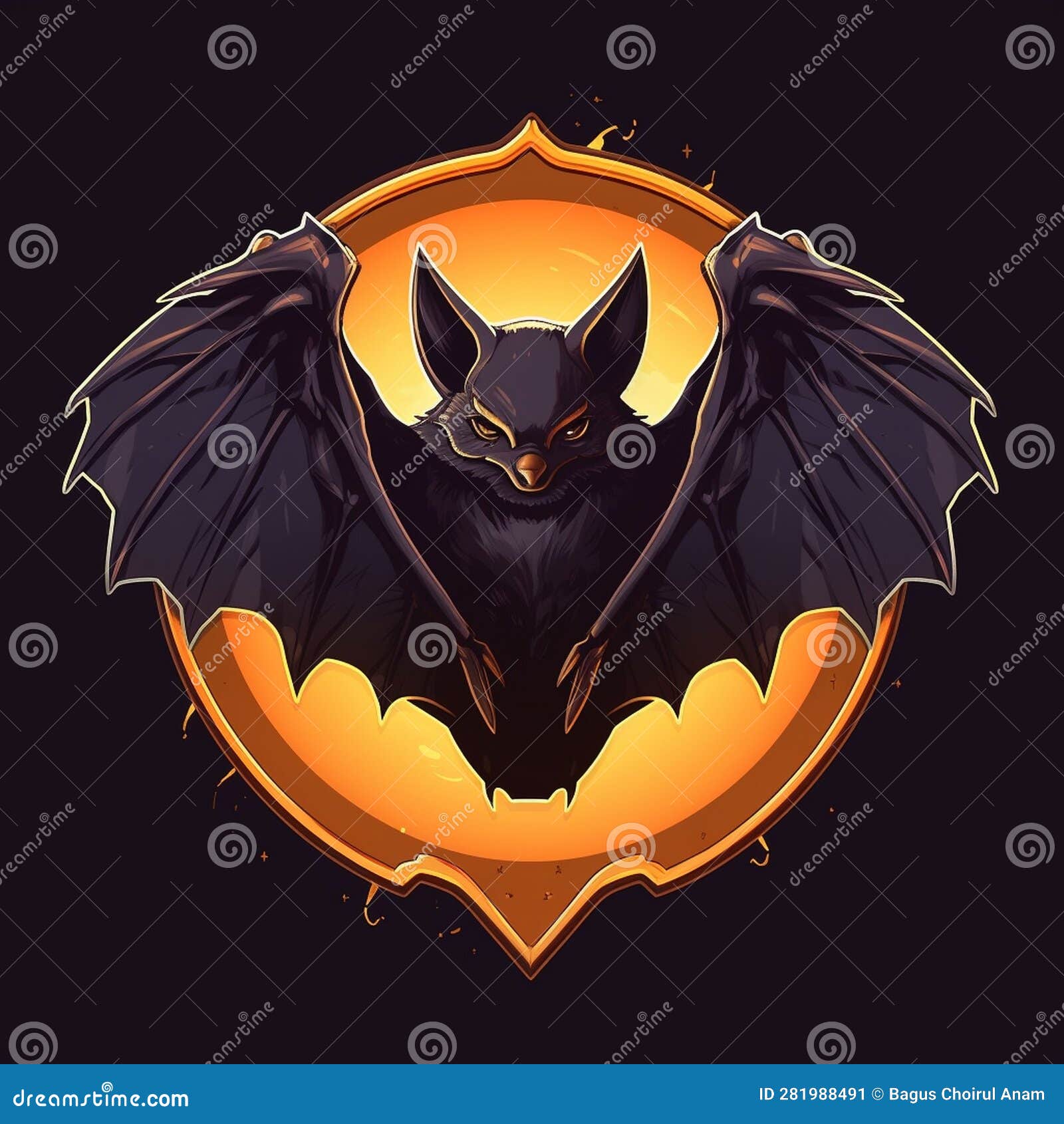 Captivating 2D Bat Logo Illustration Stock Illustration - Illustration ...