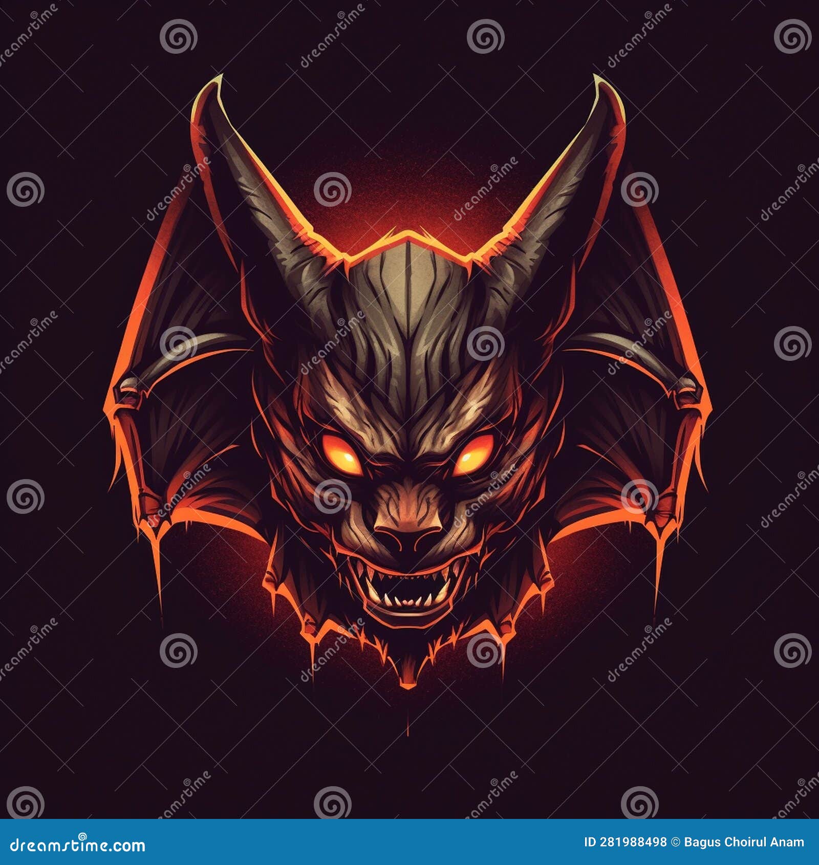 Captivating 2D Bat Logo Illustration Stock Illustration - Illustration ...