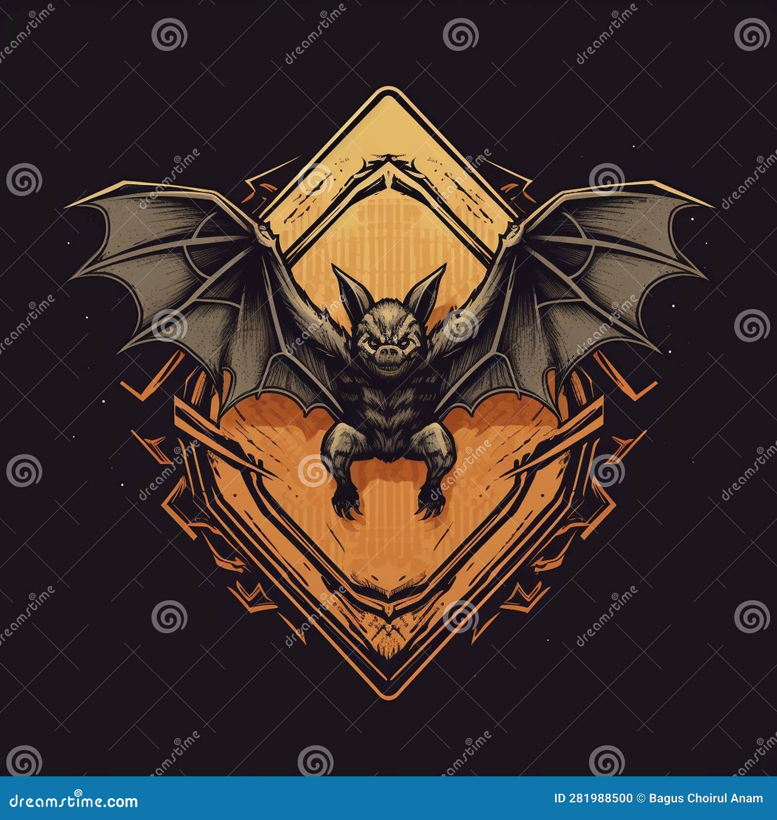 Captivating 2D Bat Logo Illustration Stock Illustration - Illustration ...
