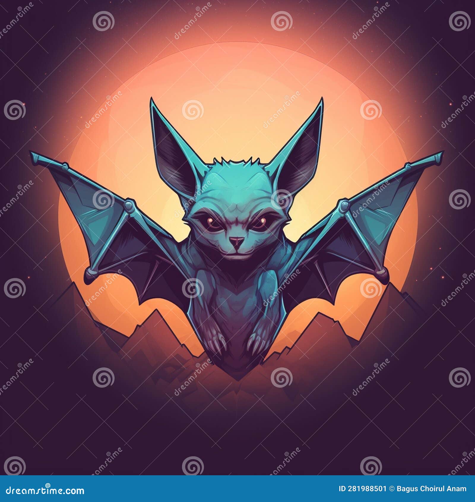 Captivating 2D Bat Logo Illustration Stock Illustration - Illustration ...