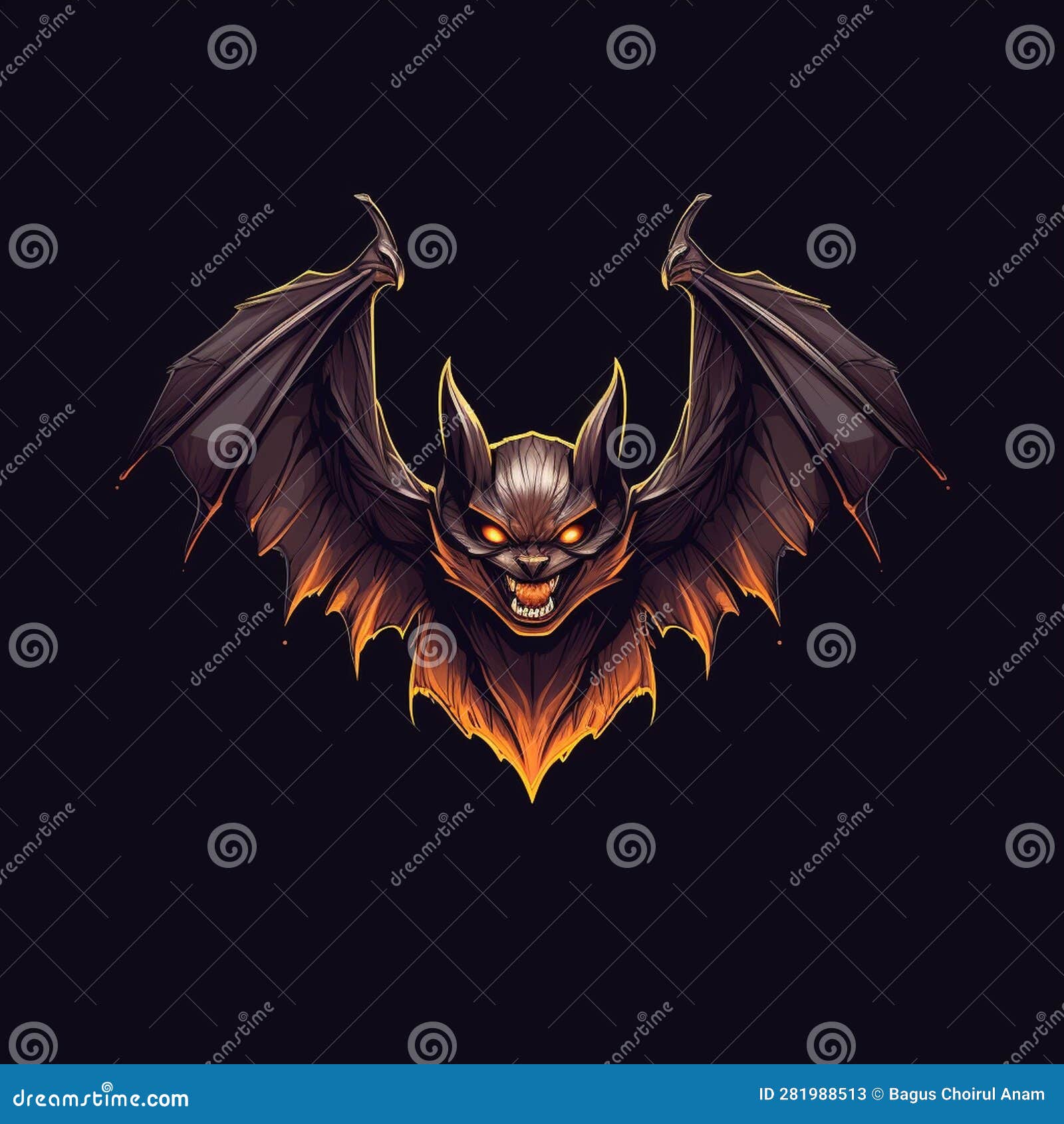 Captivating 2D Bat Logo Illustration Stock Illustration - Illustration ...