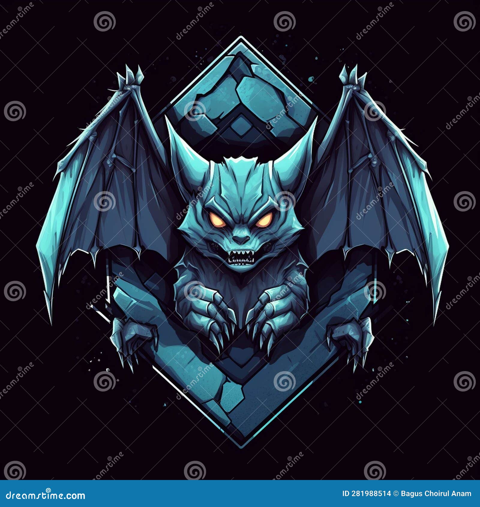 Captivating 2D Bat Logo Illustration Stock Illustration - Illustration ...