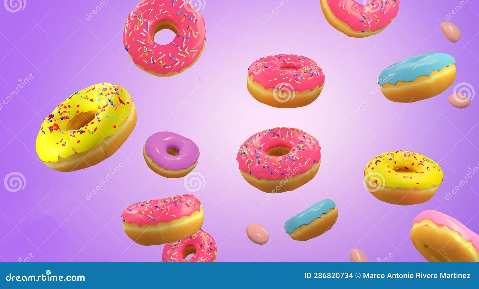 Beautiful 3d Donuts with High Resolution and Sharp Details Stock ...