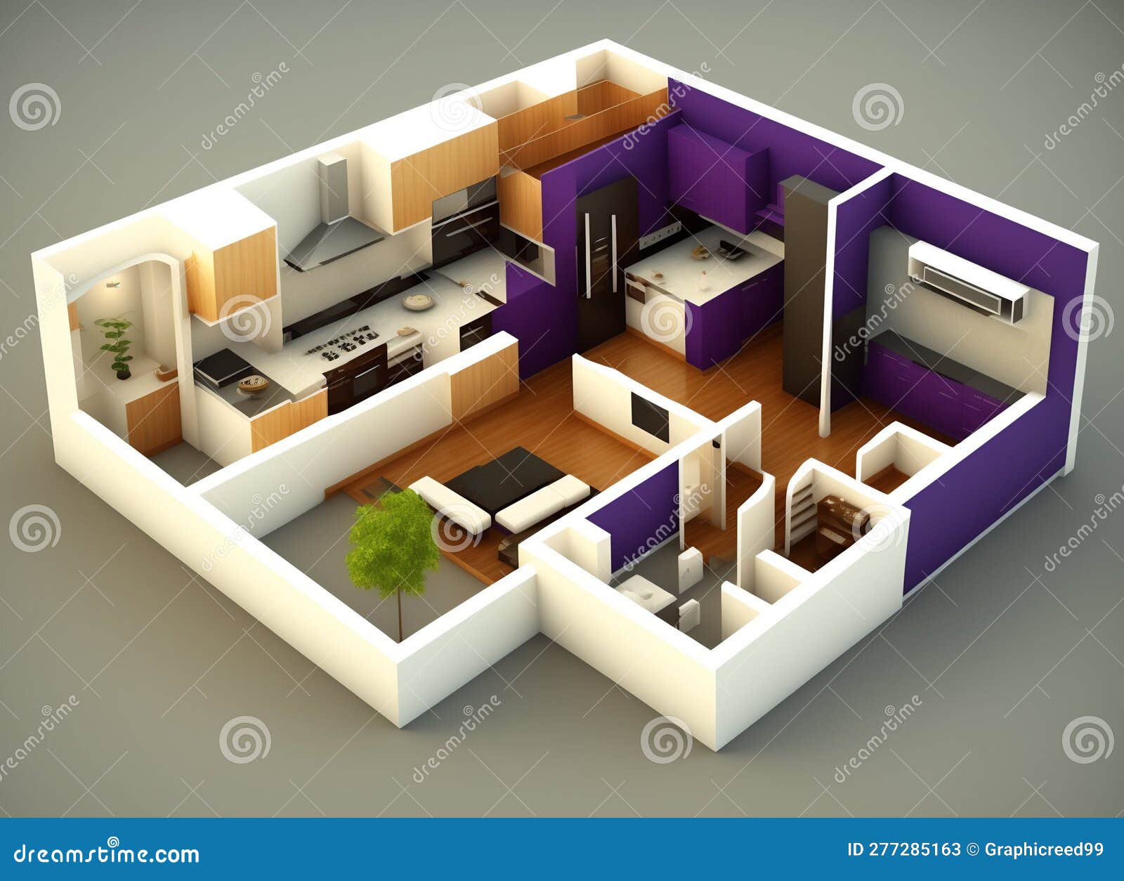 Ai Generative Beautiful 3D Renderings of House and Apartment Floor ...