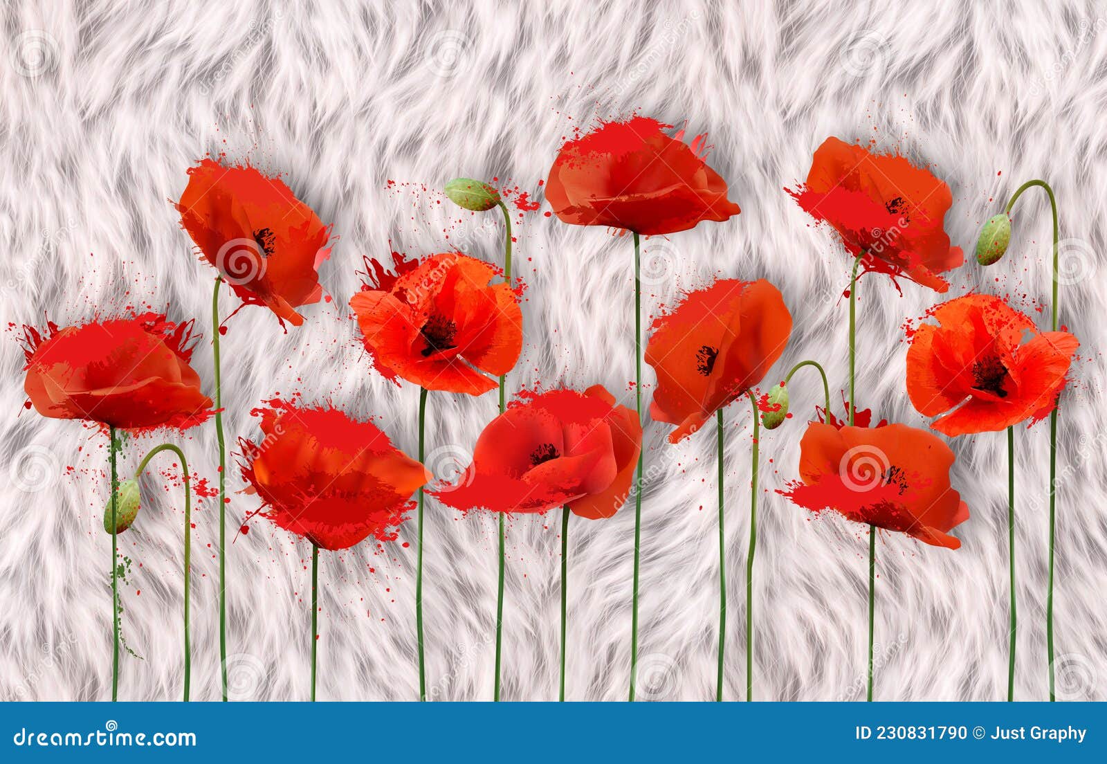 Beautiful 3d Wallpaper With Beautiful Flower Beautiful Fur Texture Red ...