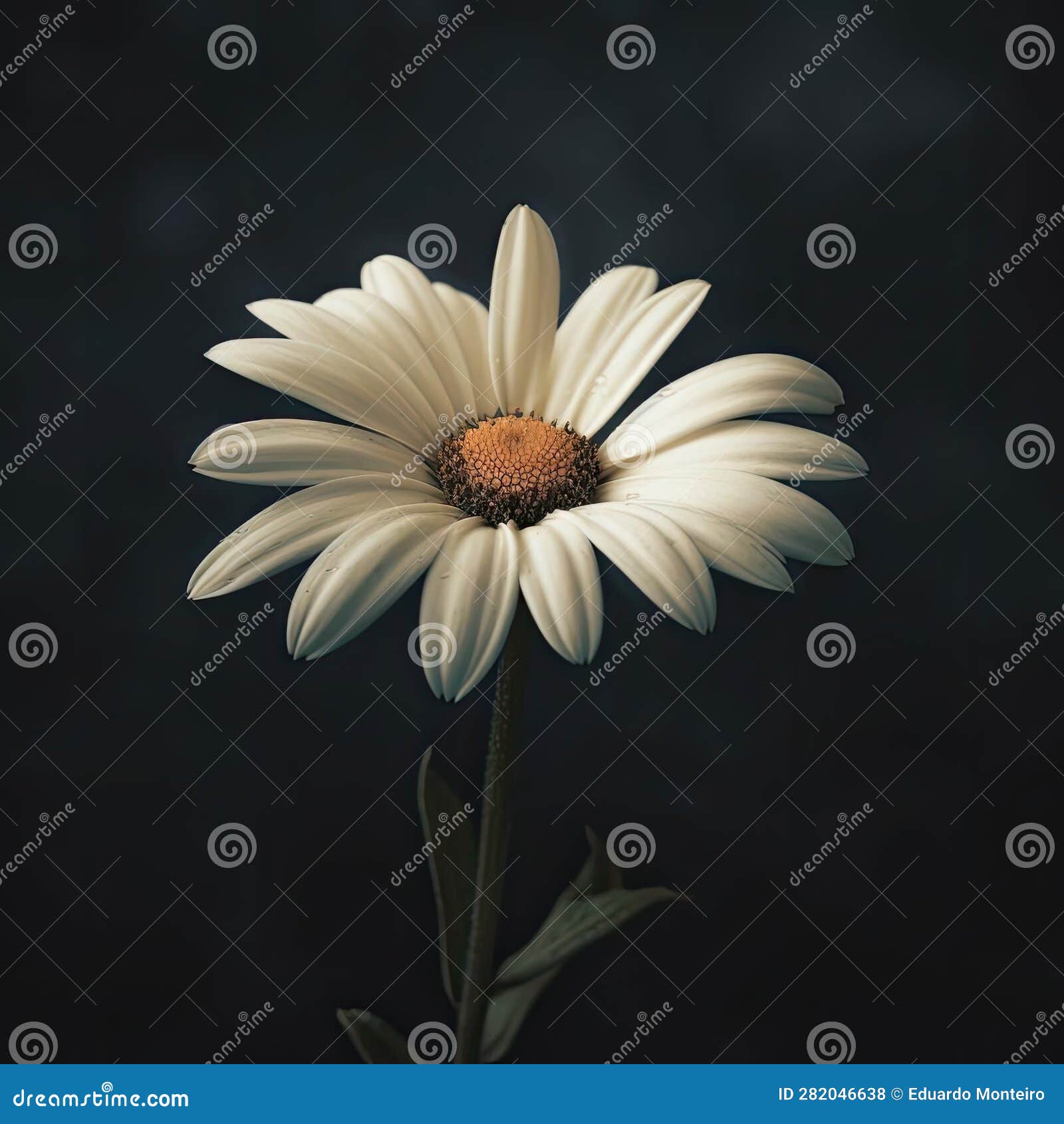 Beautiful Daisy Flower on a Dark Background Stock Illustration ...