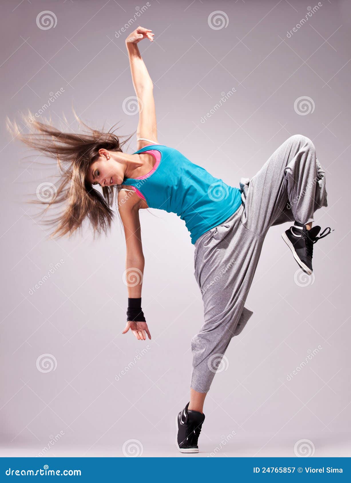 Beautiful Dance Pose of a Young Woman Stock Image - Image of ...