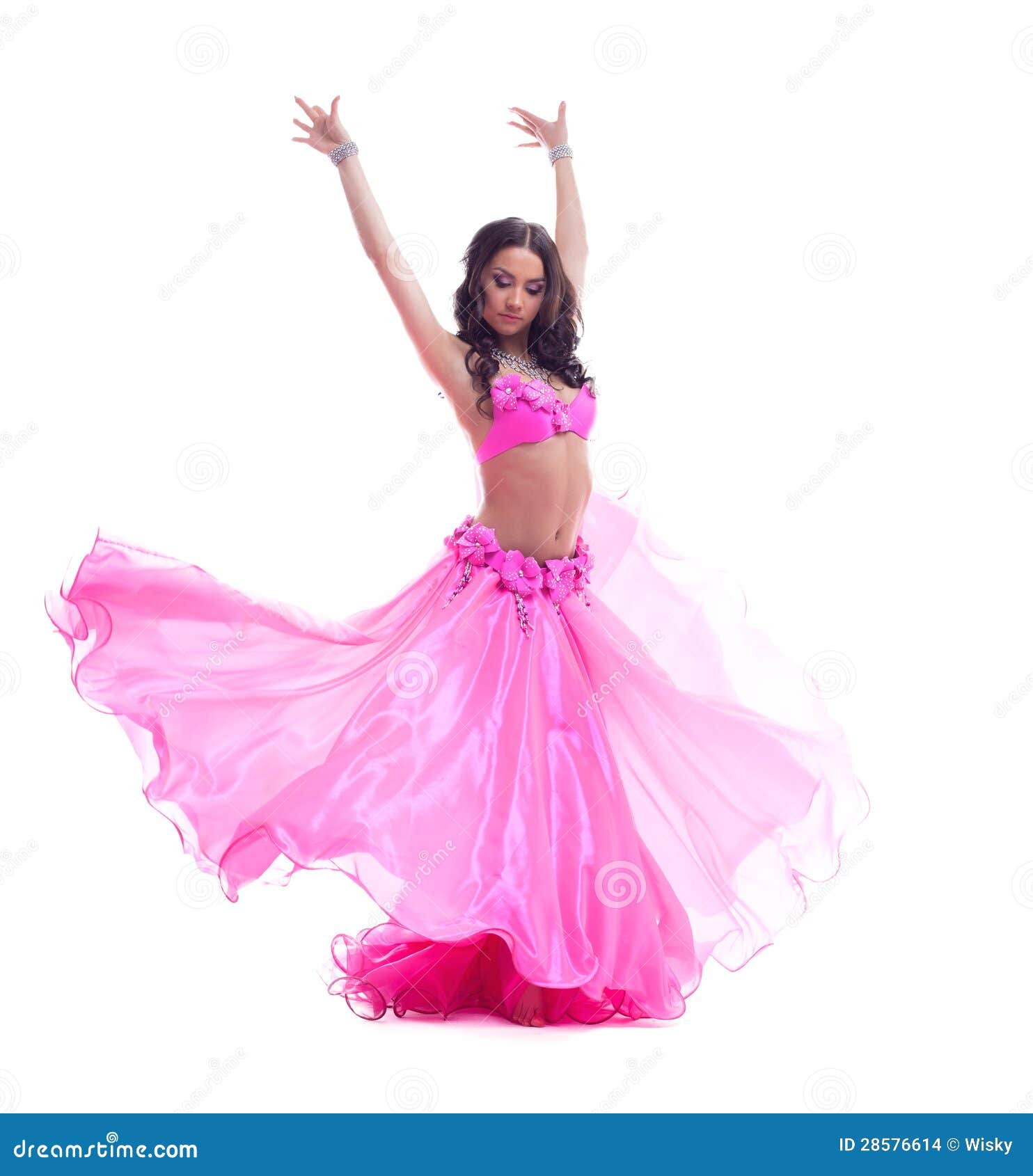 Beautiful Dancer in Pink Costume - Oriental Dance Stock Photo - Image ...