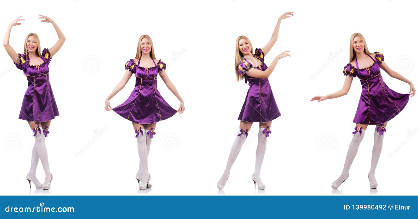 The Beautiful Dancer in Purple Dress Stock Photo - Image of dancing ...