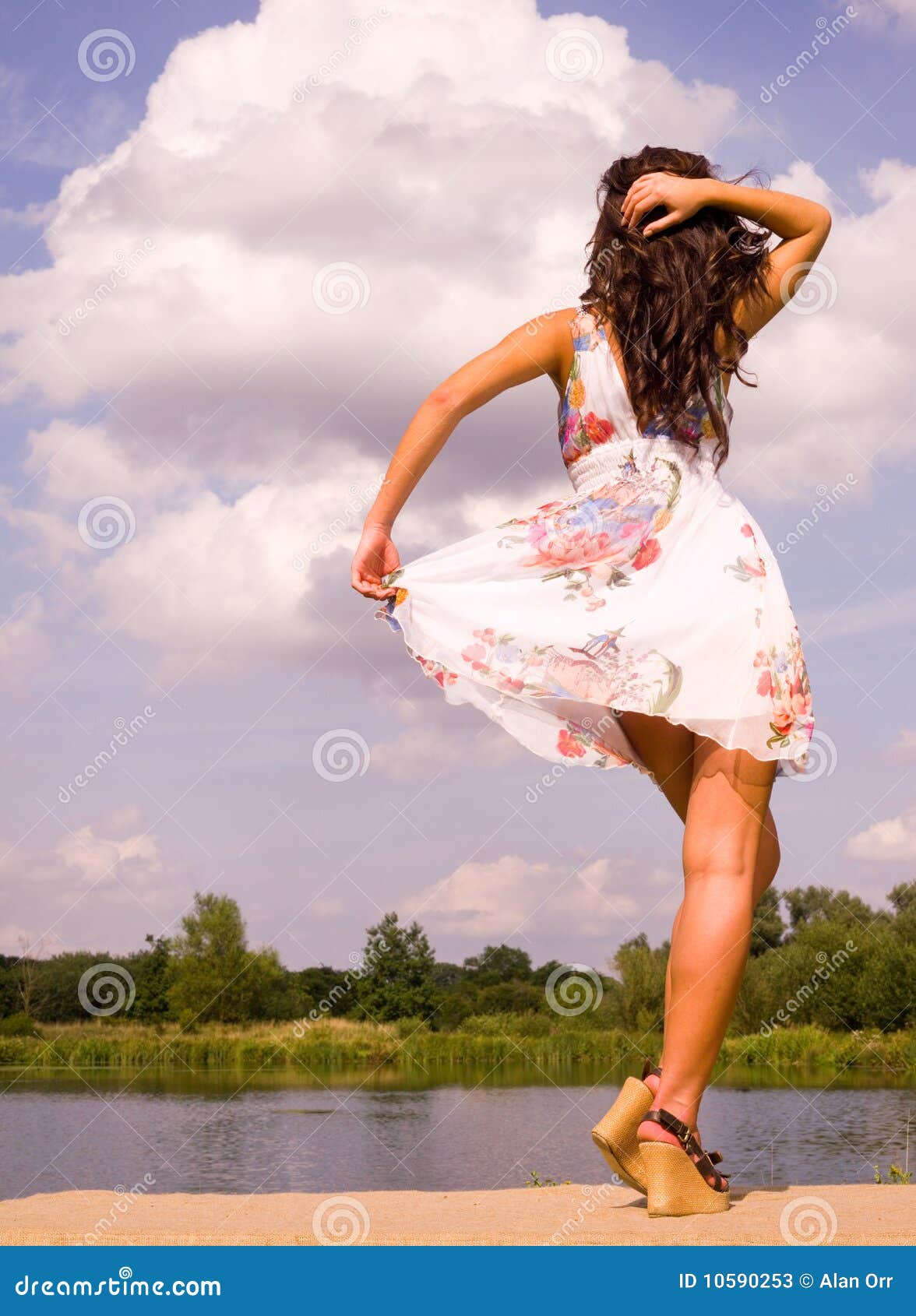 Beautiful Dancer in the Wild Outdoors Stock Image - Image of green ...