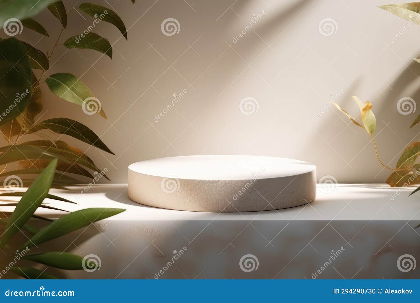 Beautiful Dappled White Stone Podium AI Generated Stock Illustration ...