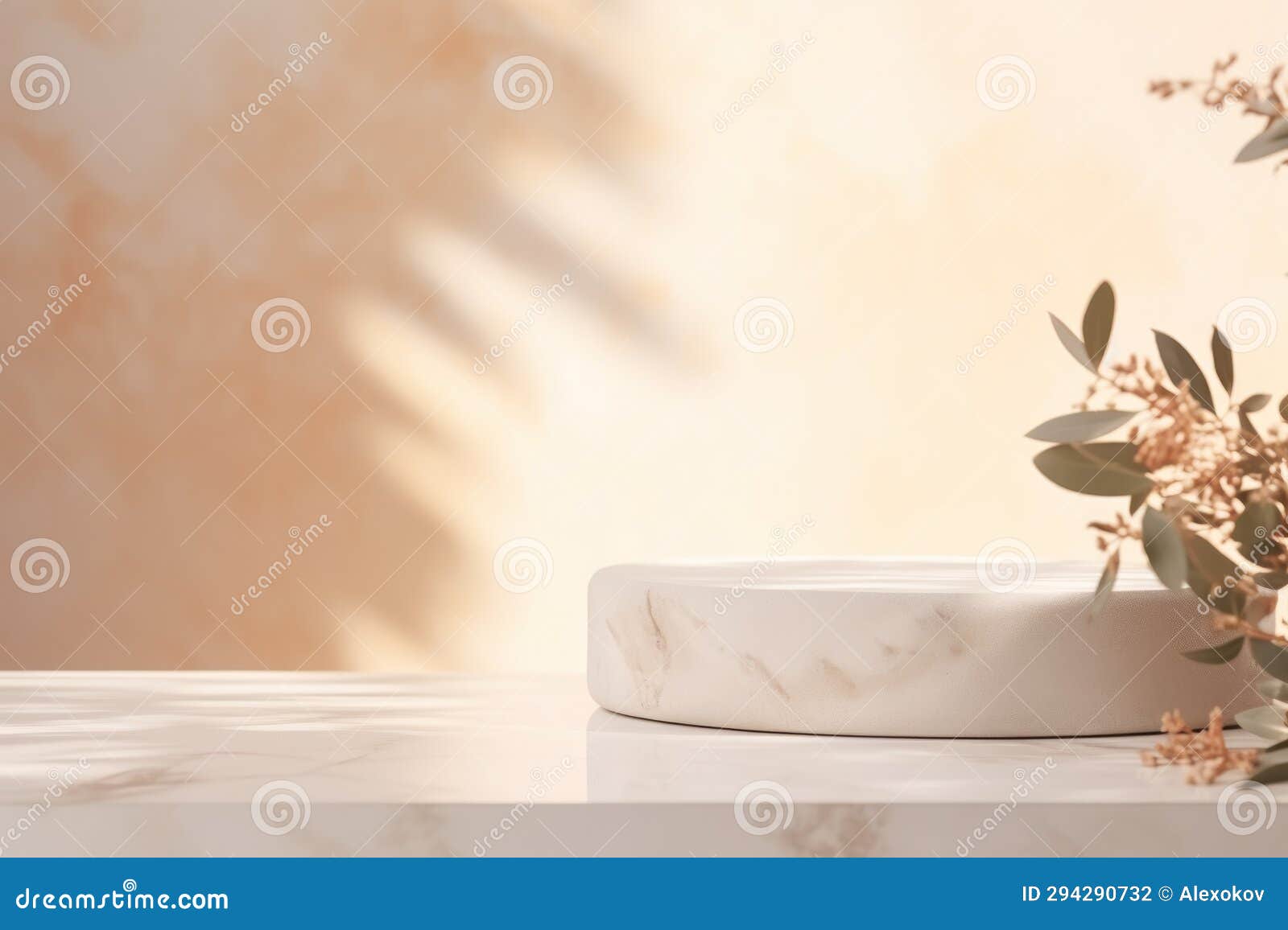 Beautiful Dappled White Stone Podium AI Generated Stock Illustration ...