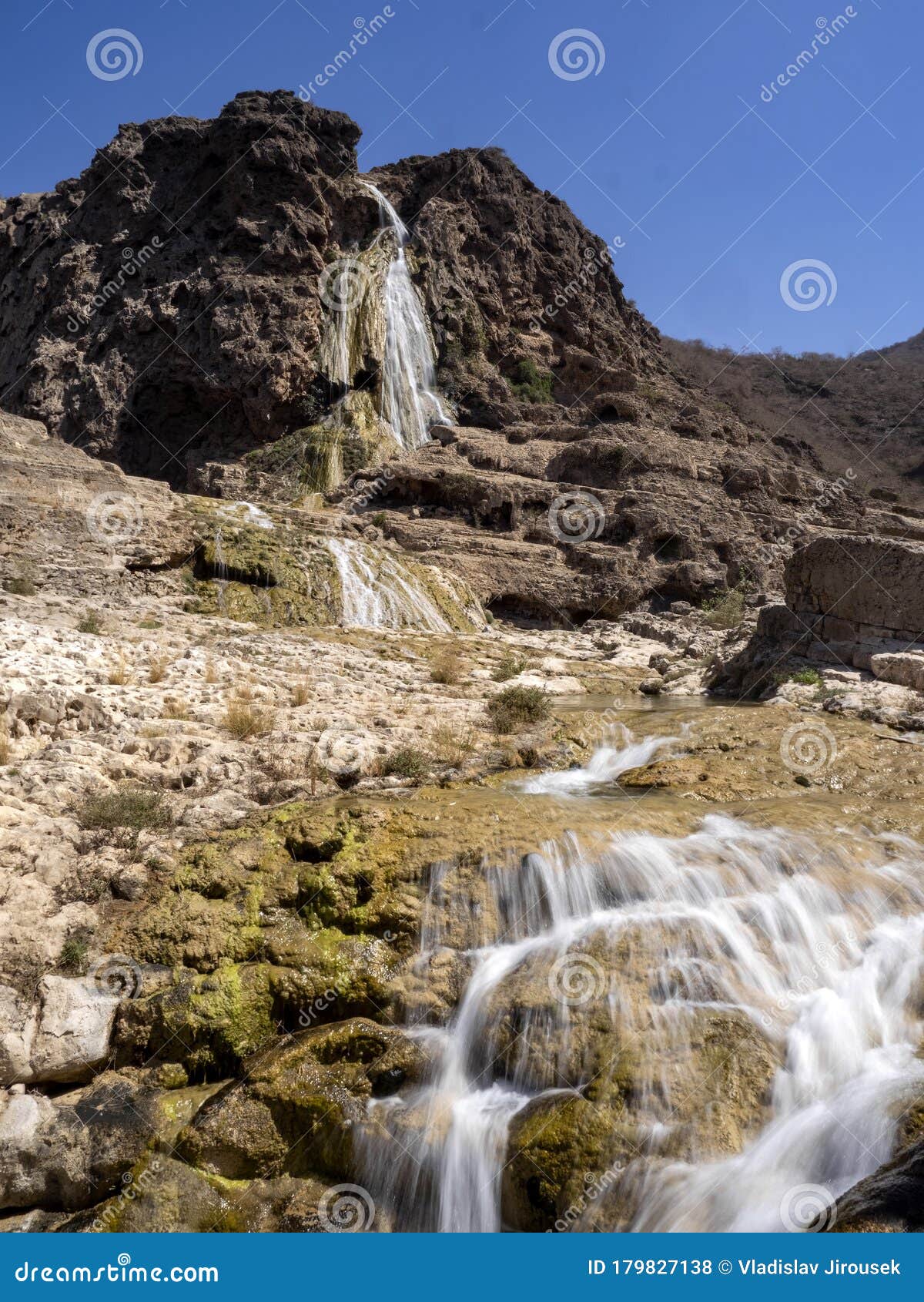Beautiful Darbat Waterfall, Has Two Floors and Forms Several Lagoon ...