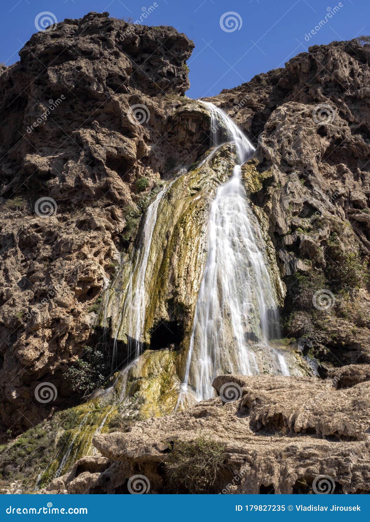 Beautiful Darbat Waterfall, Has Two Floors and Forms Several Lagoon ...