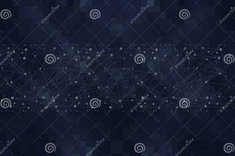 Beautiful, Dark Geometric, Technological Background. Internet Grid ...