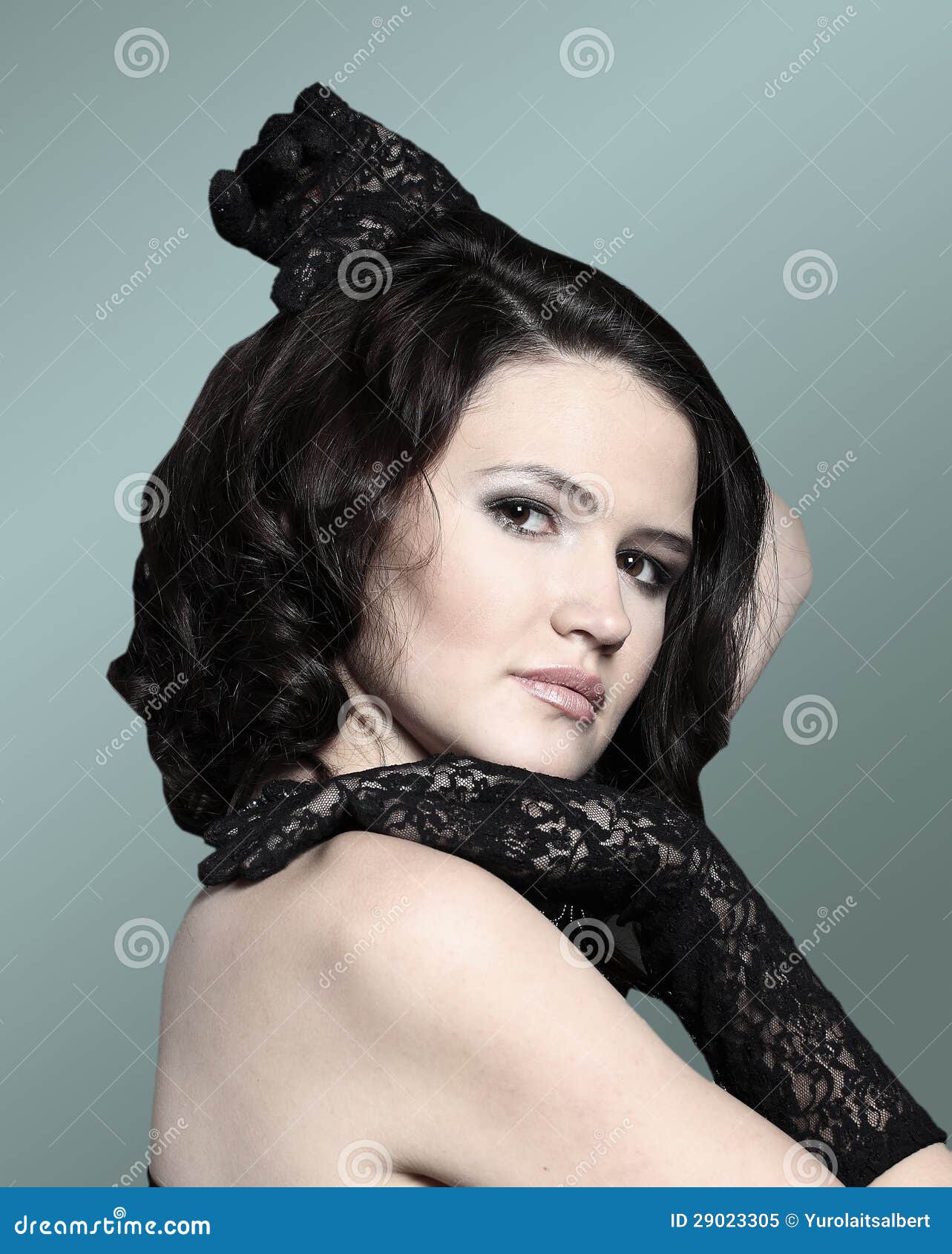 Beautiful Dark-haired Woman Stock Image - Image of bright, glamour ...