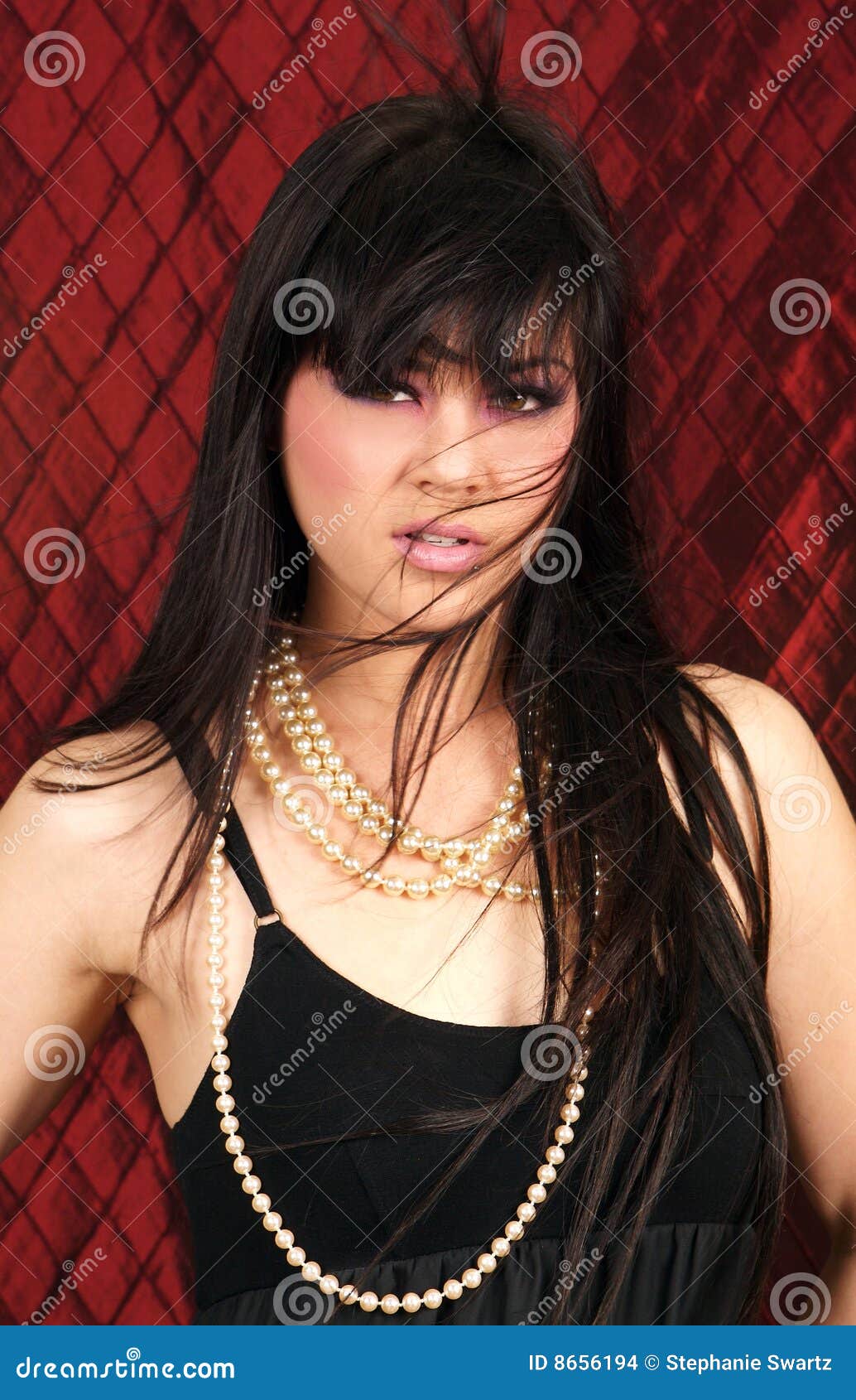 Beautiful Dark Haired Woman Stock Photo - Image of brunette, blow: 8656194