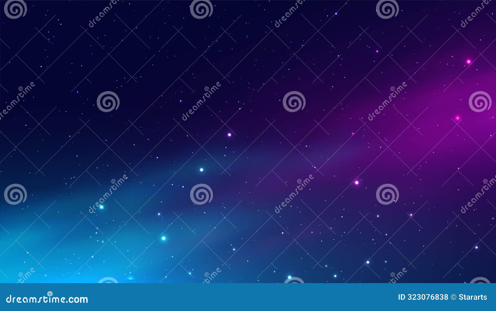 Beautiful Dark Night Space Wallpaper with Glowing Star Stock Vector ...