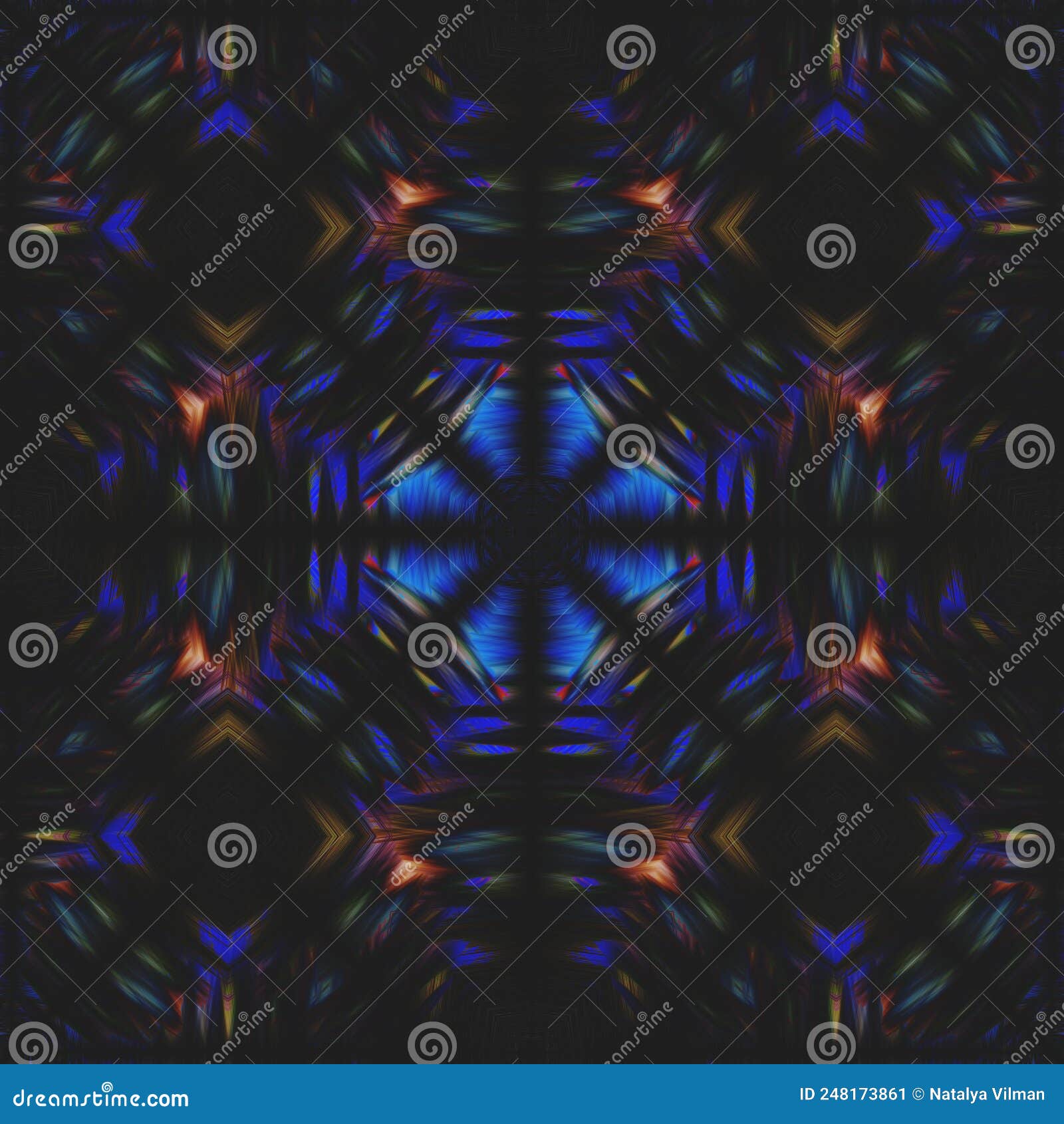 Beautiful Dark Pattern in Kaleidoscope Style. Trendy Background for ...
