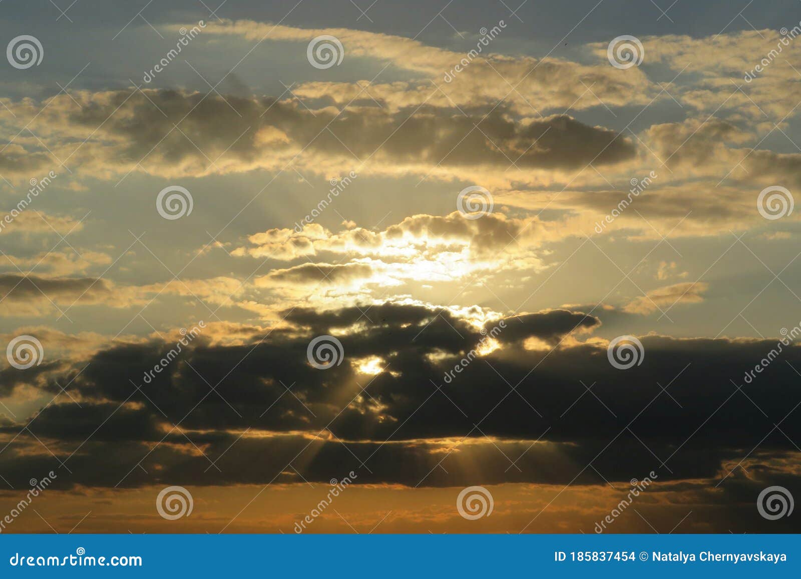 Beautiful dark sunset view stock photo. Image of clouds - 185837454