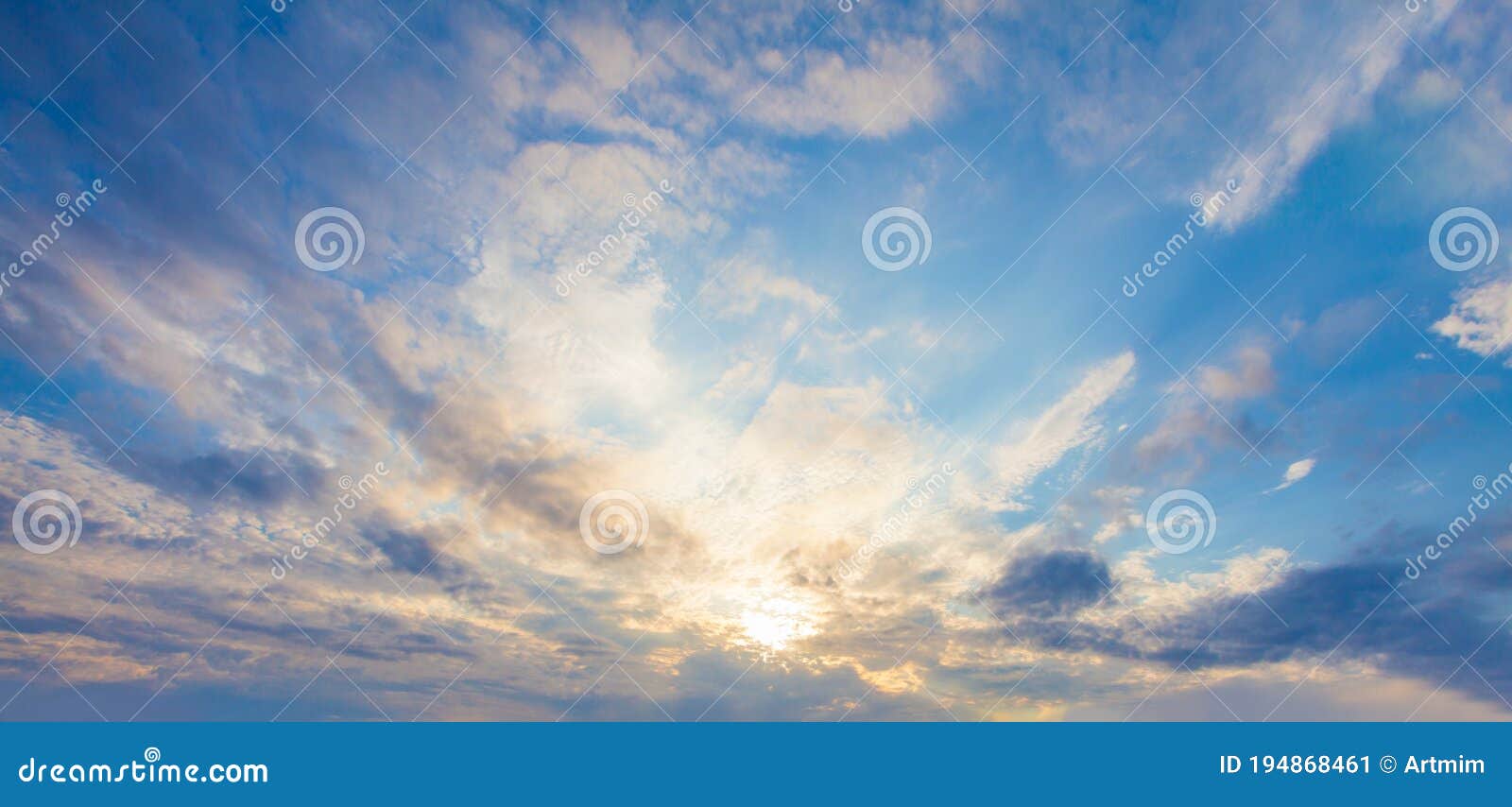 Beautiful Dawn. Blue Sky Clouds Background Stock Image - Image of cloud ...