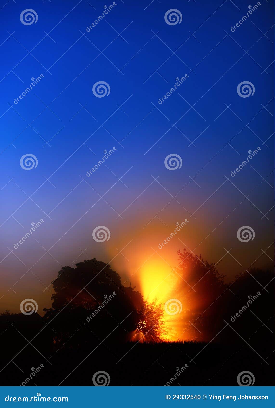 Beautiful Dawn with Sunbeams Stock Photo - Image of mystery, morning ...
