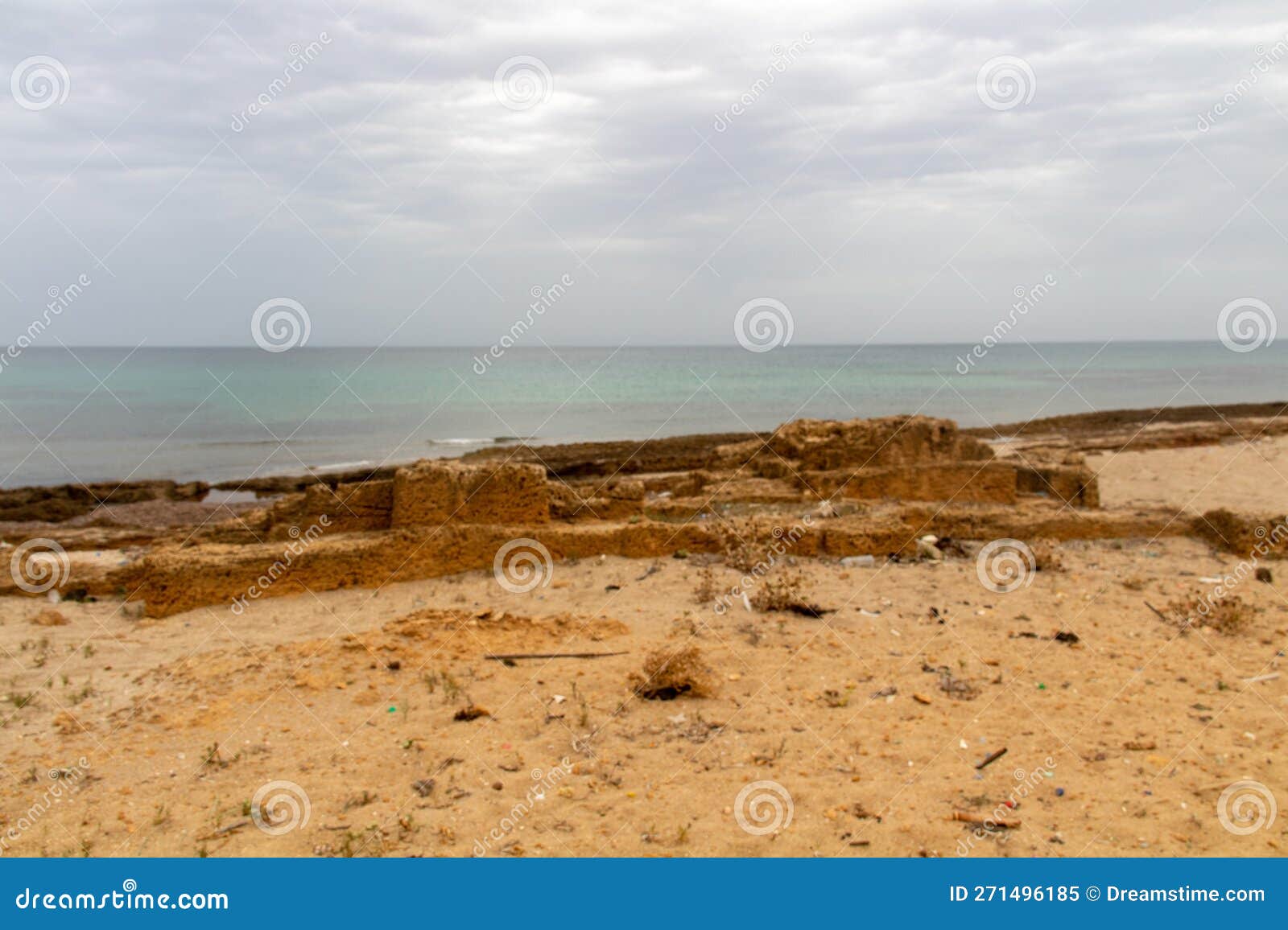 Beautiful Day on the Beach in Rimel, Bizerte, Tunisia Stock Image ...