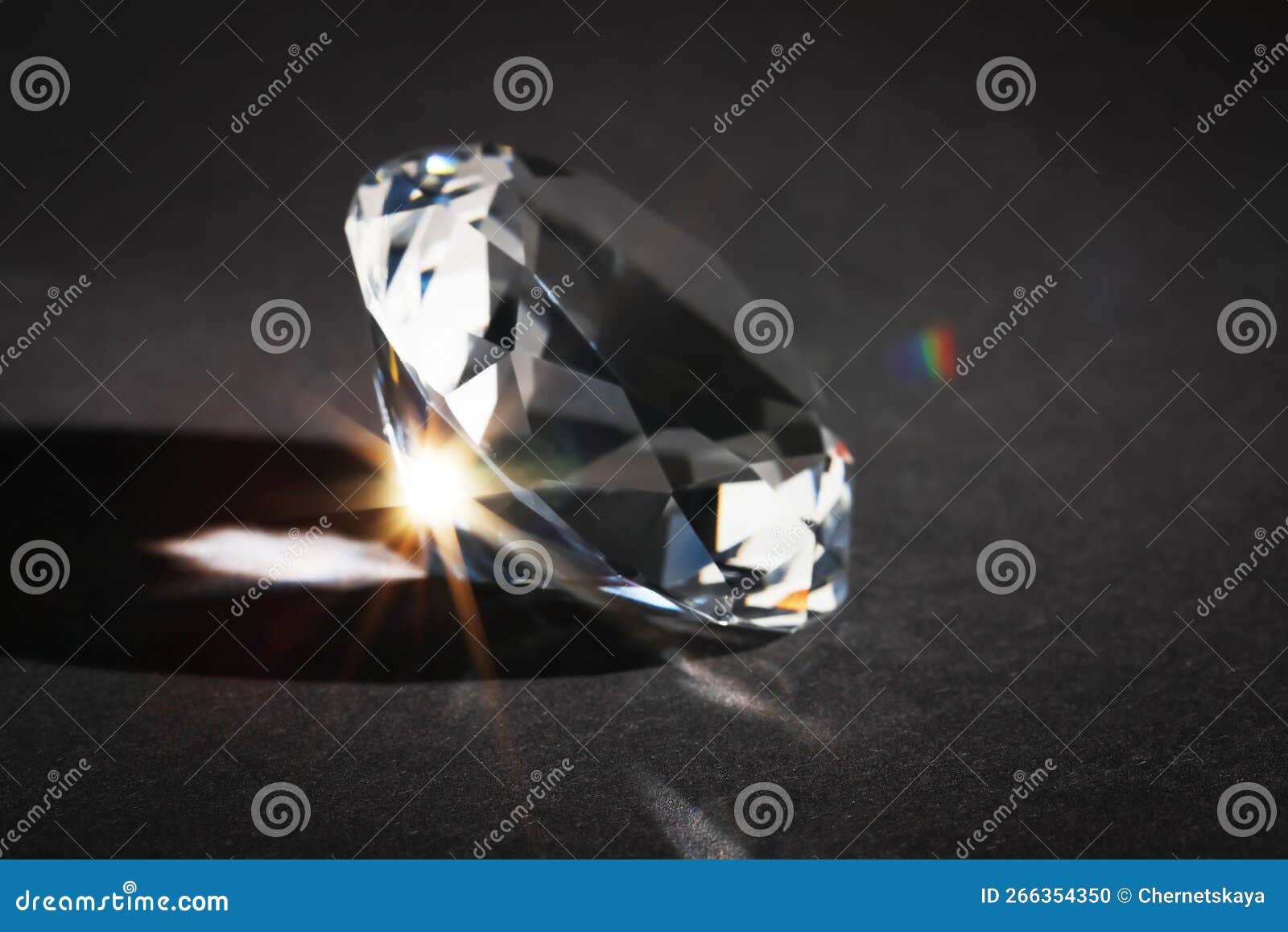 Beautiful Dazzling Diamond on Dark Background, Closeup. Precious ...