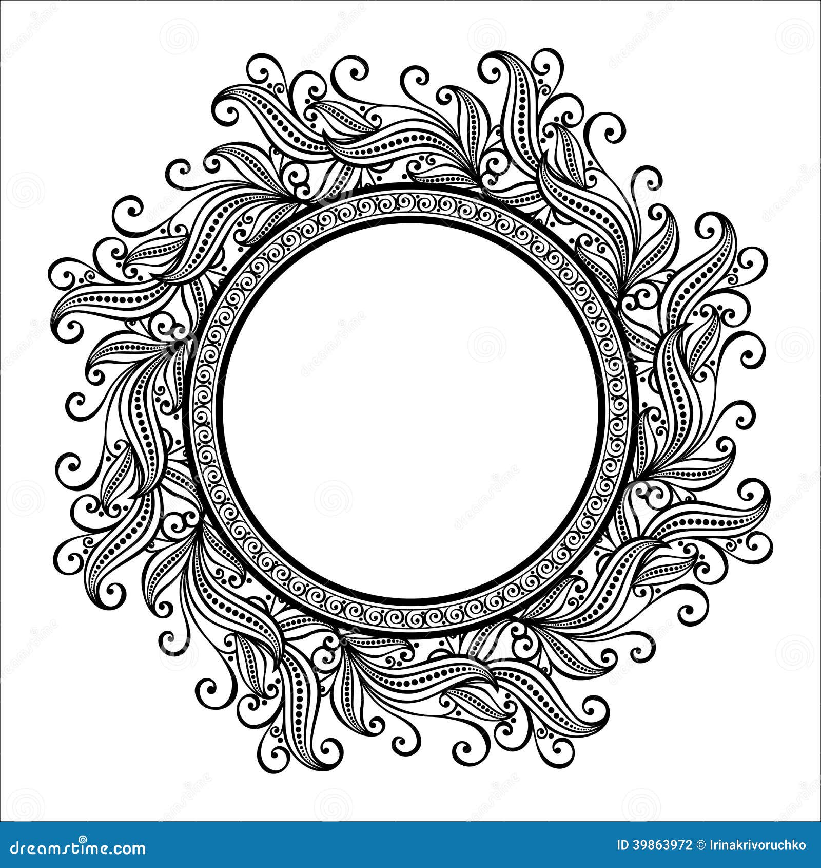 Beautiful Deco Floral Circle (Vector) Stock Vector - Illustration of ...
