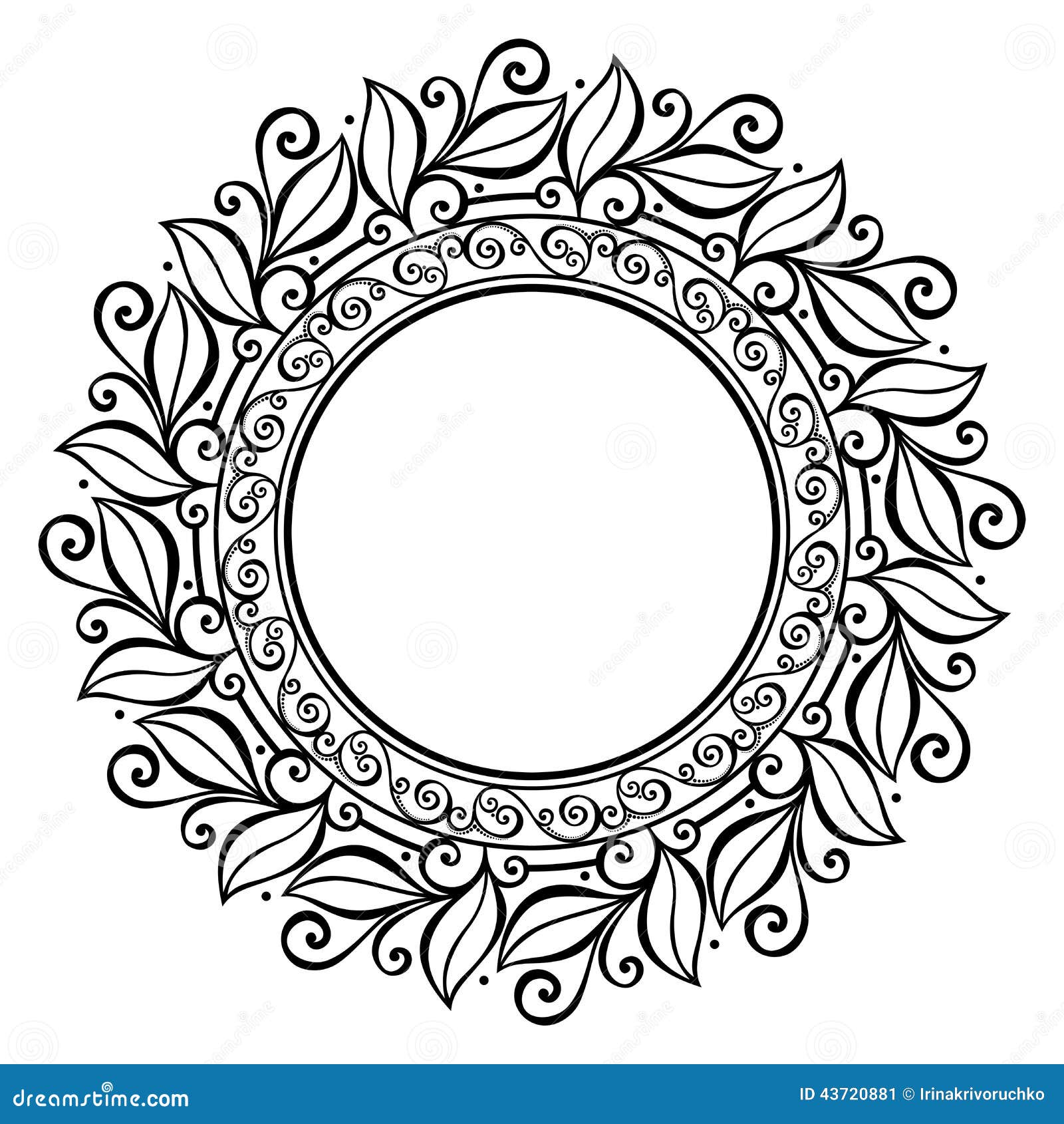 Beautiful Deco Floral Circle (Vector) Stock Vector - Illustration of ...