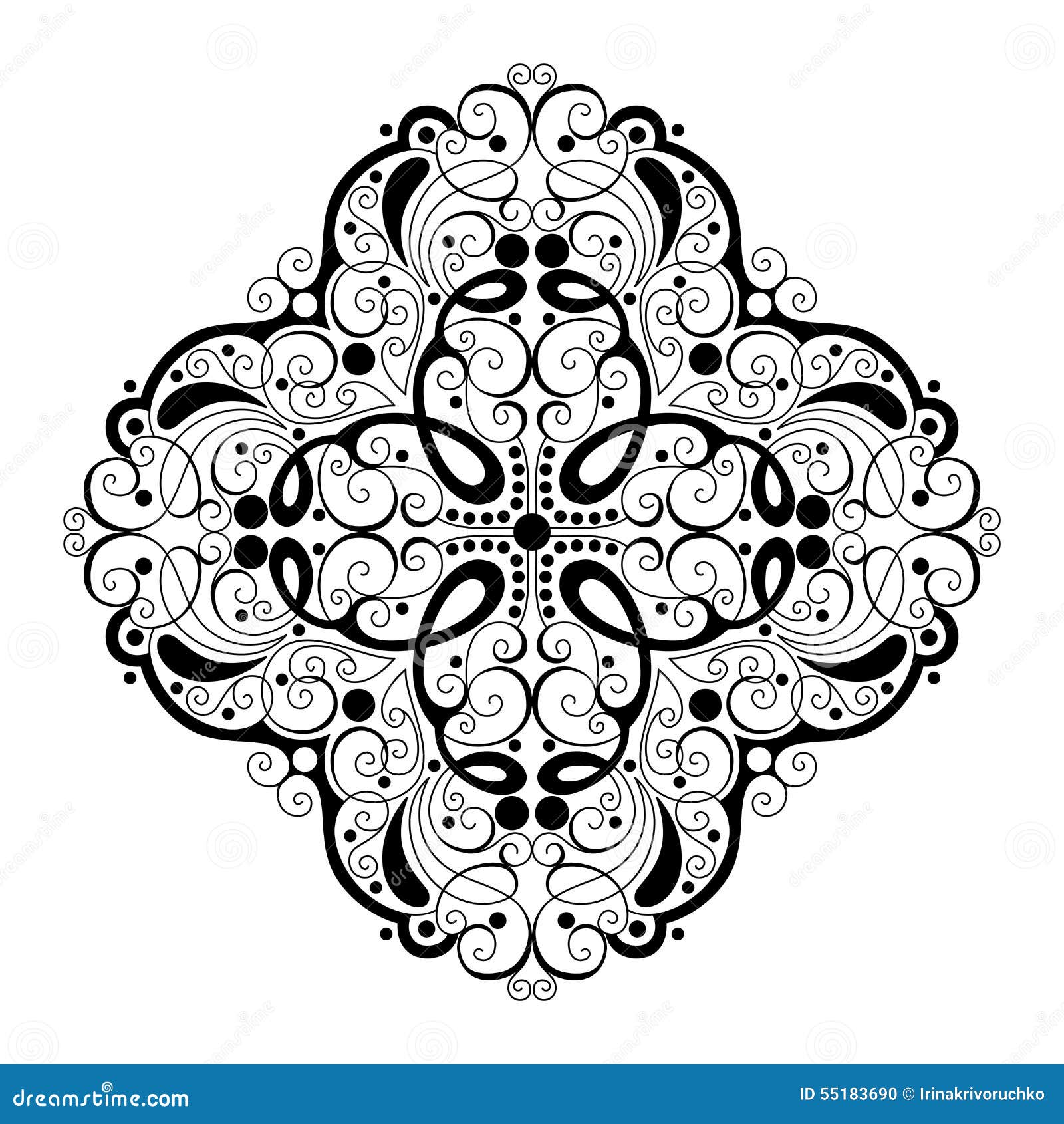 Beautiful Deco Square (Vector) Stock Vector - Illustration of contour ...