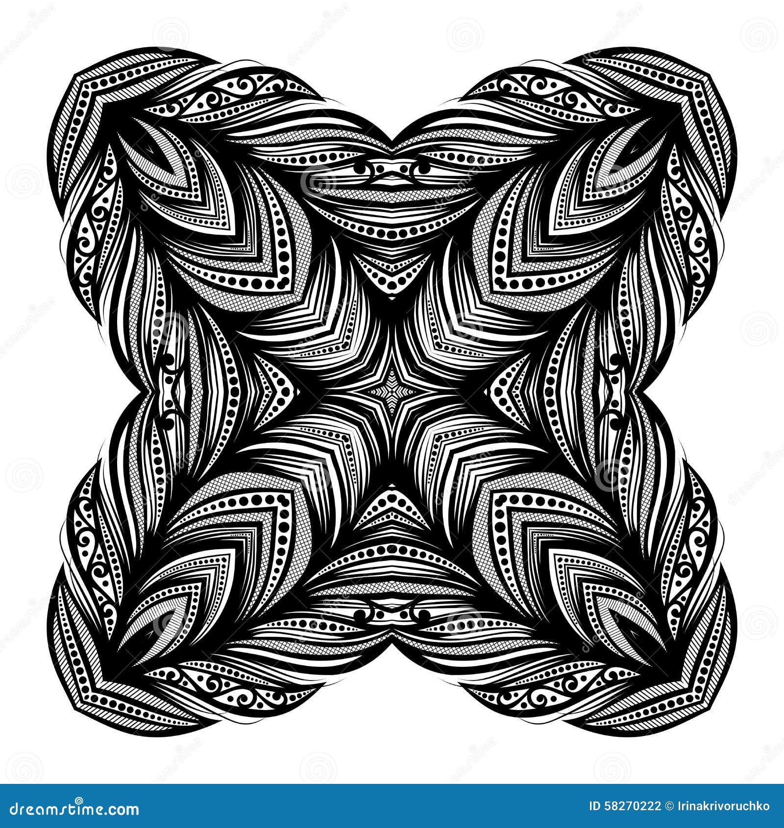 Beautiful Deco Square (Vector) Stock Vector - Illustration of henna ...