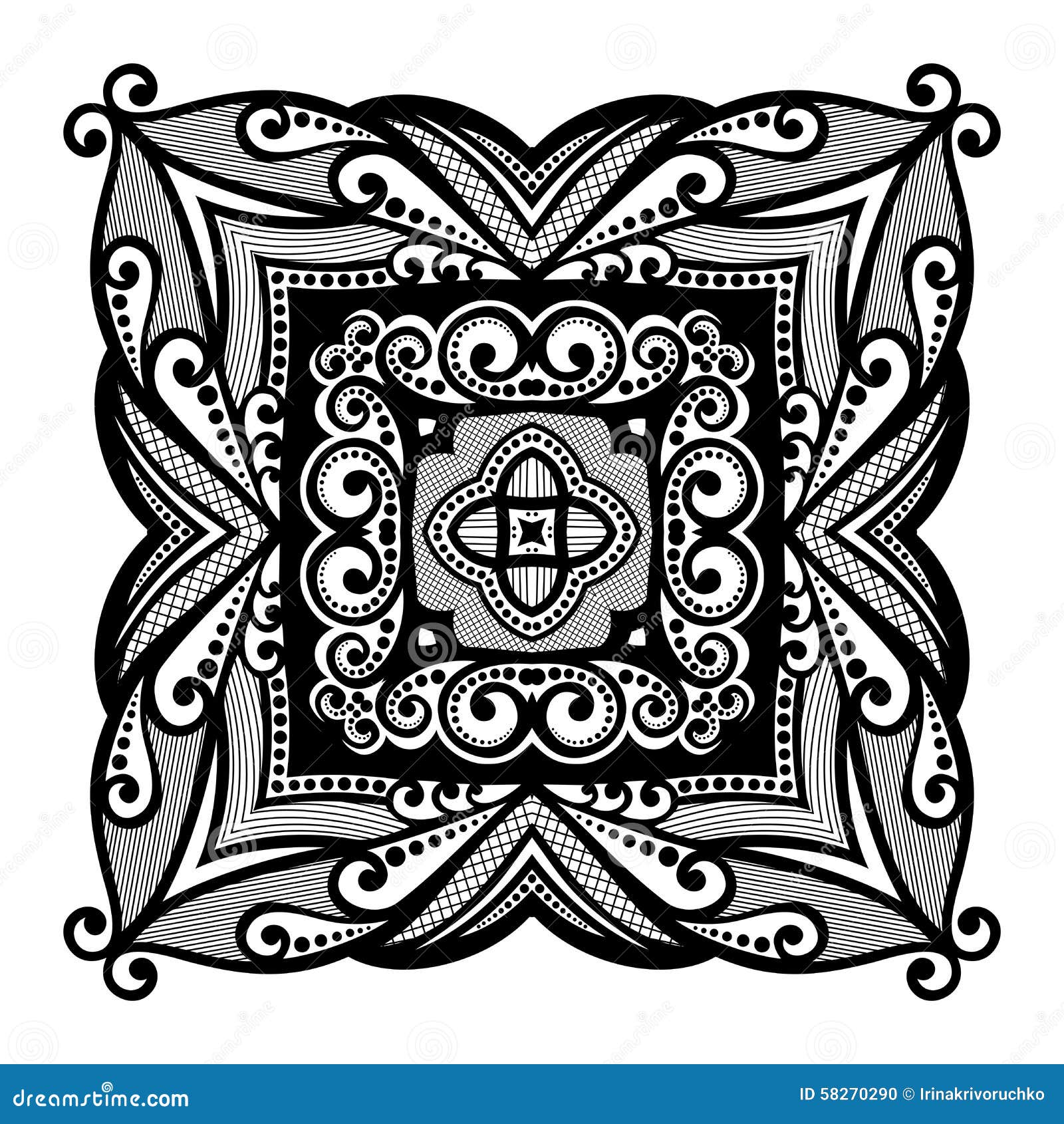 Beautiful Deco Square (Vector) Stock Vector - Illustration of holiday ...