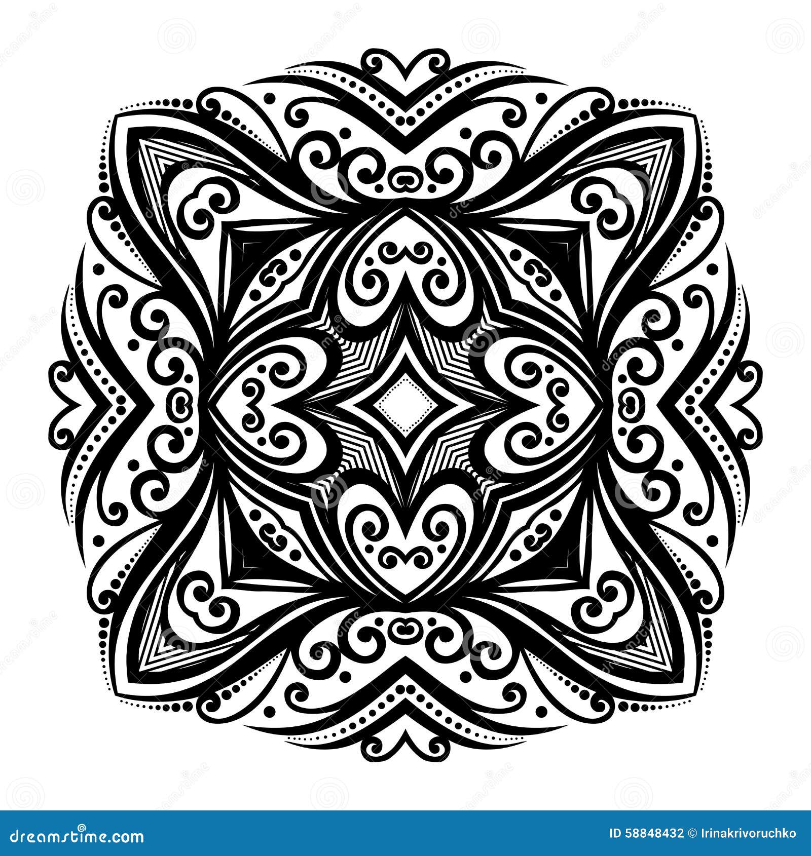 Beautiful Deco Square (Vector) Stock Vector - Illustration of ...