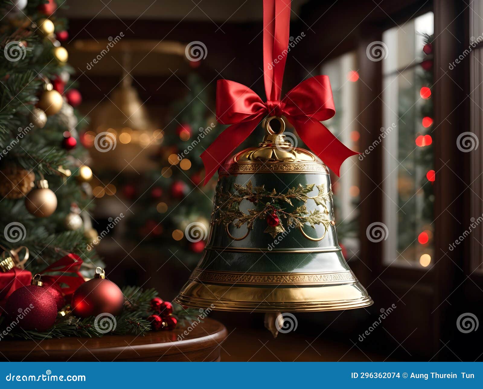 A Beautiful Decorated Christmas Bell Stock Photo - Image of design ...