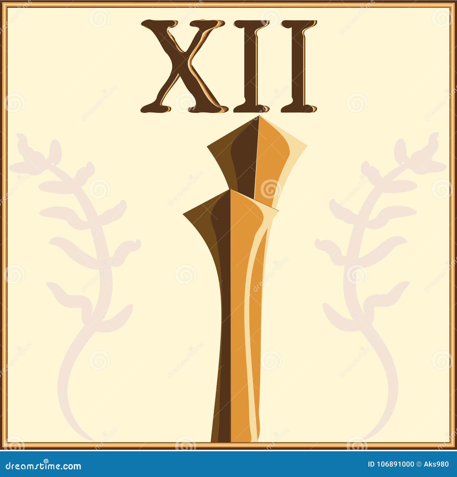 Beautiful Decorated Golden Clock Hands at Midnight Plain Clean Vector ...