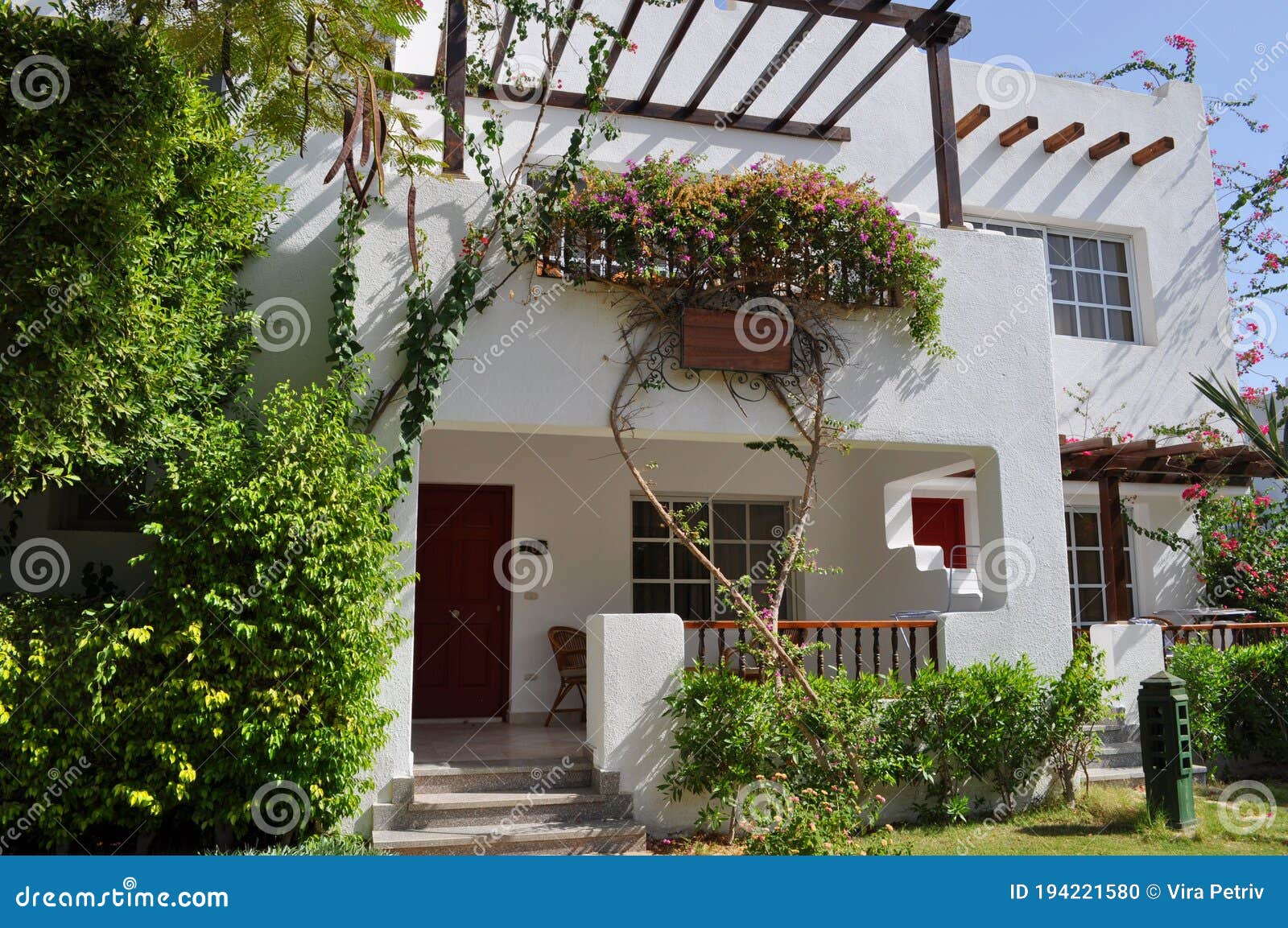 Beautiful Decoration of Greenery Around the House Stock Photo - Image ...