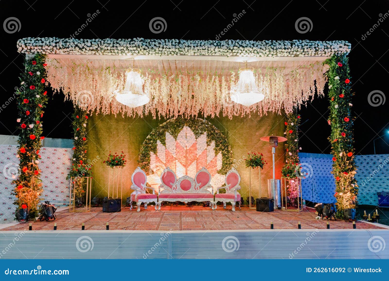 Wedding Decorations, Props, Candlelight Stock Photo - Image of blue ...