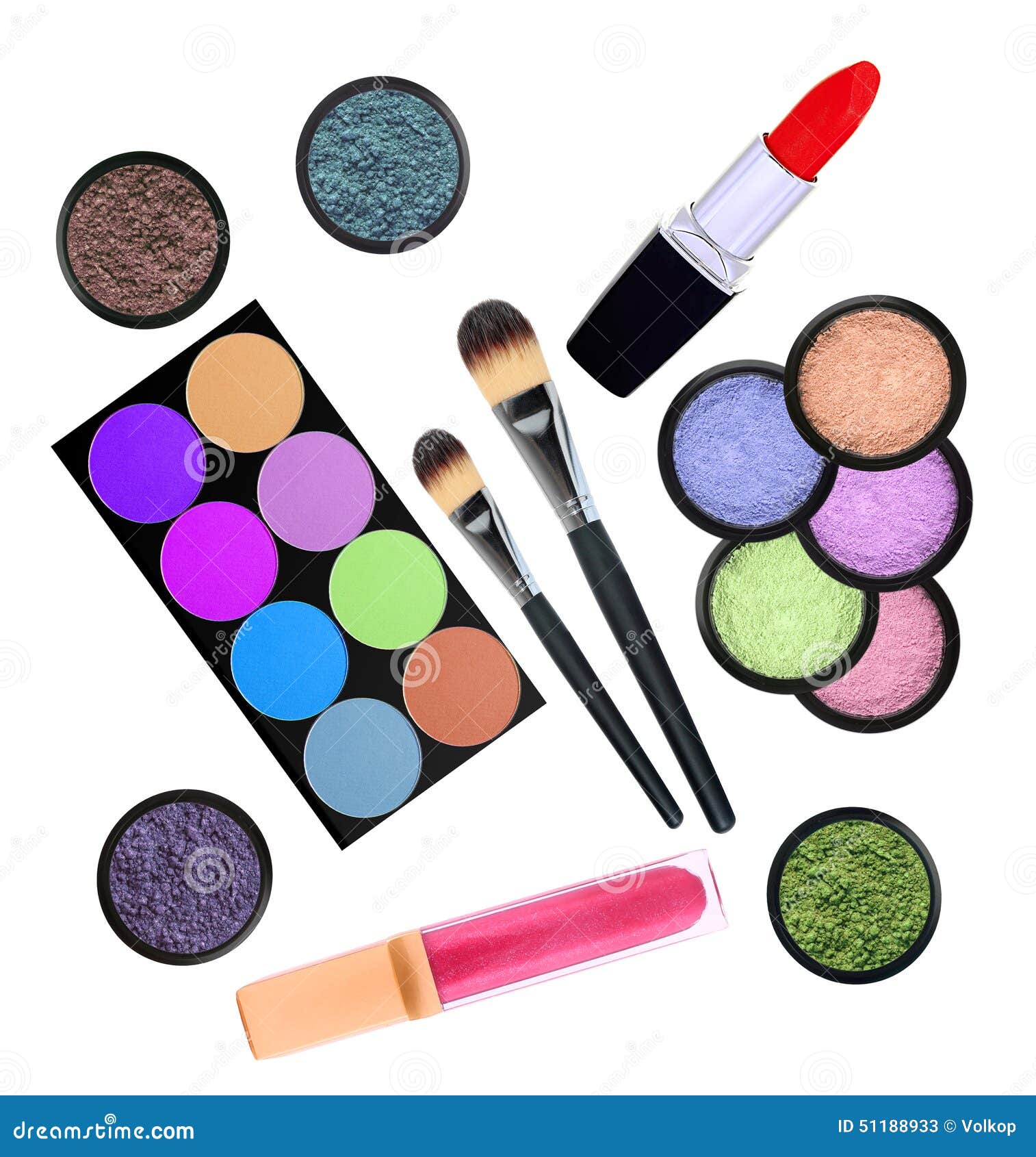 Beautiful Decorative Cosmetics, Isolated on White Stock Image - Image ...