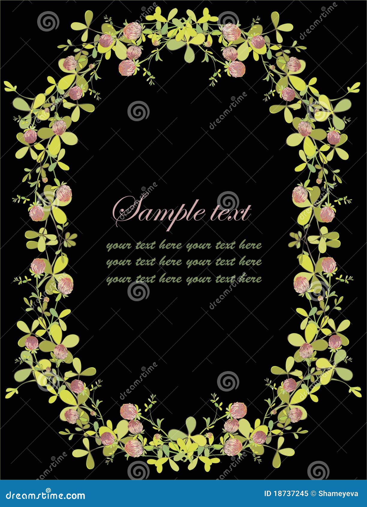 Beautiful Decorative Framework with Clover. Stock Vector - Illustration ...